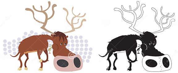 Sad deer stock illustration. Illustration of deer, halftone - 11261313