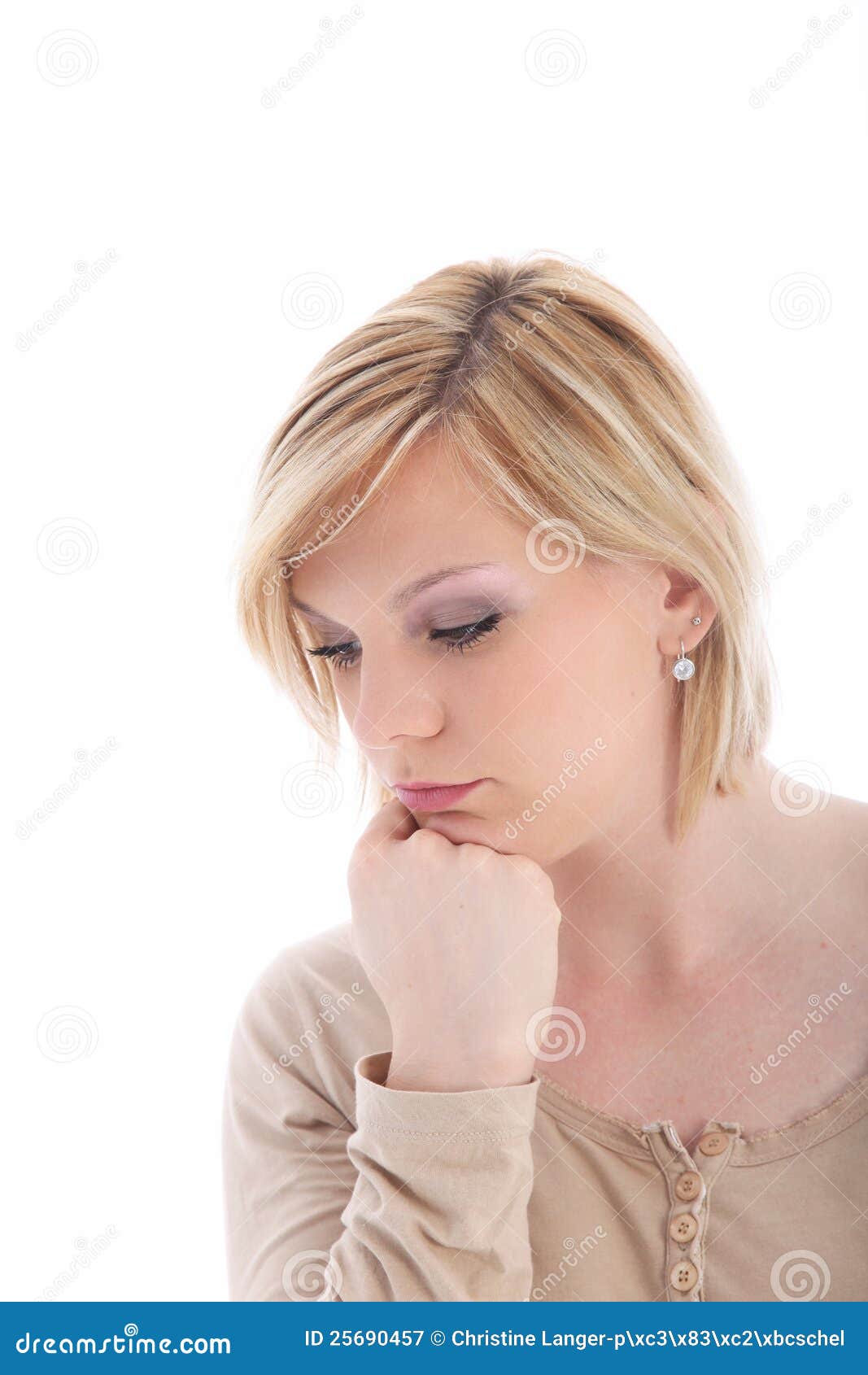 Sad dejected young woman stock image. Image of fist, spirited - 25690457