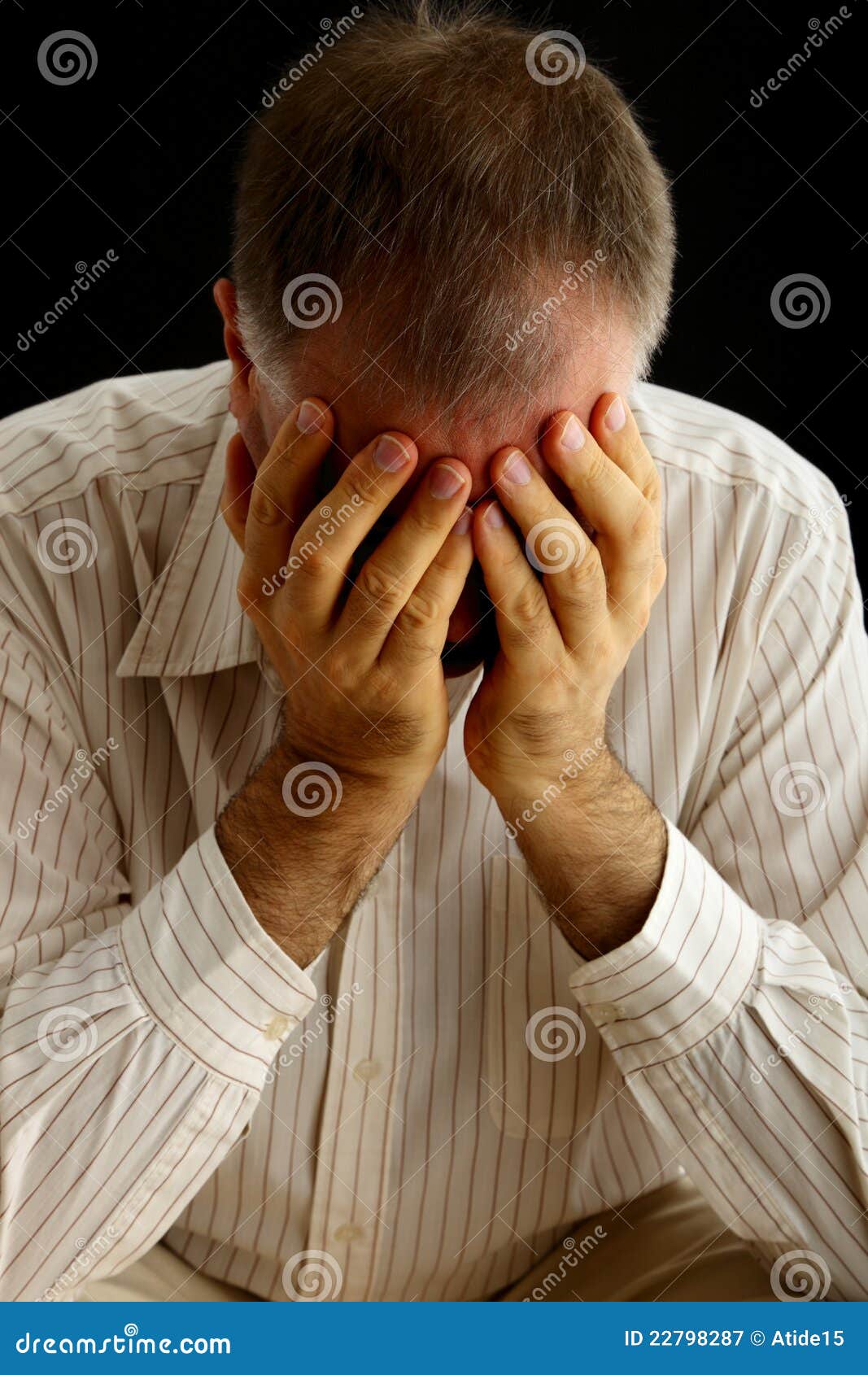 Sad Depressed and Lonely Man Stock Image - Image of sadness, headache ...