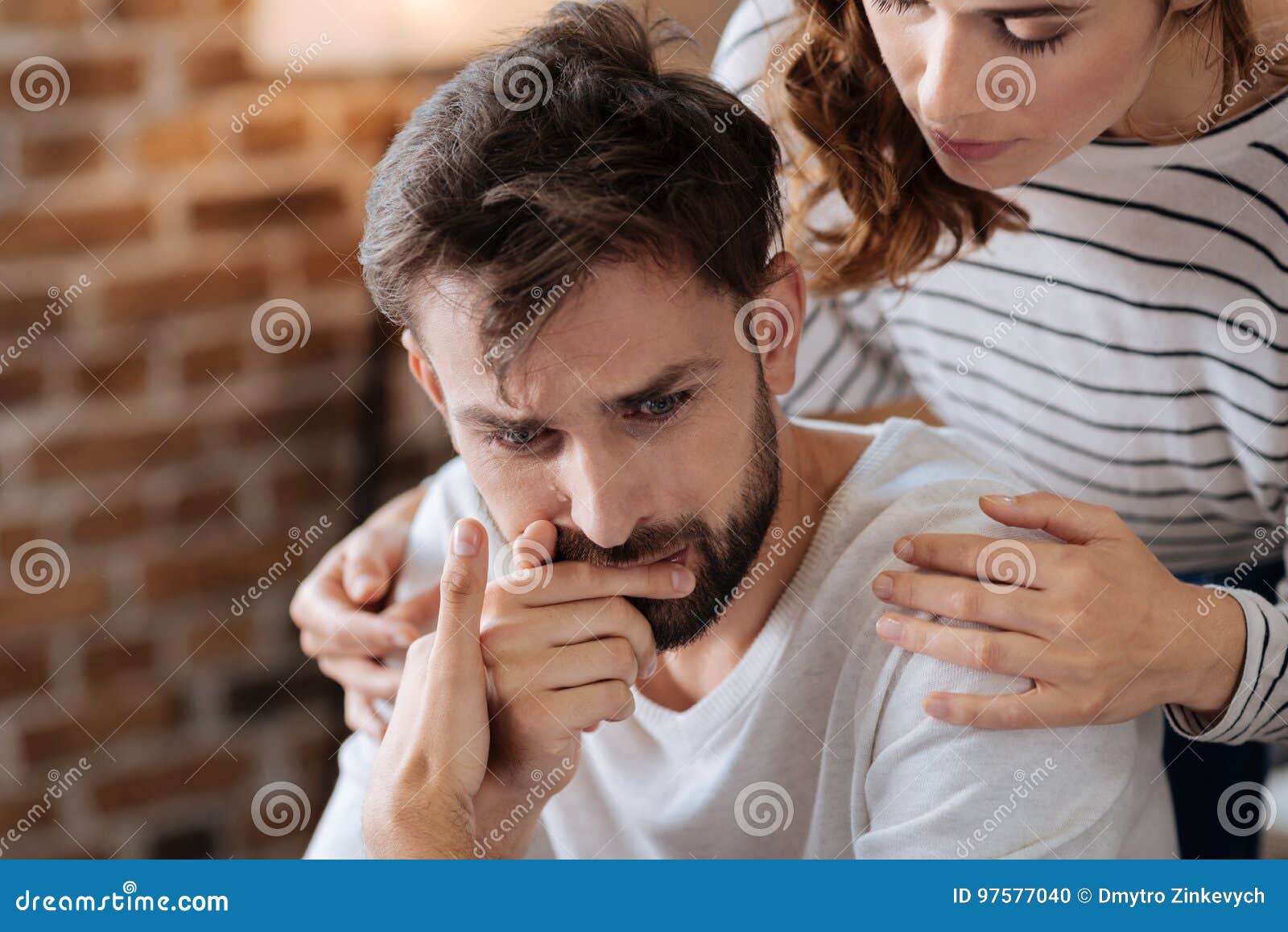 Sad depressed man crying stock photo. Image of melancholy - 97577040
