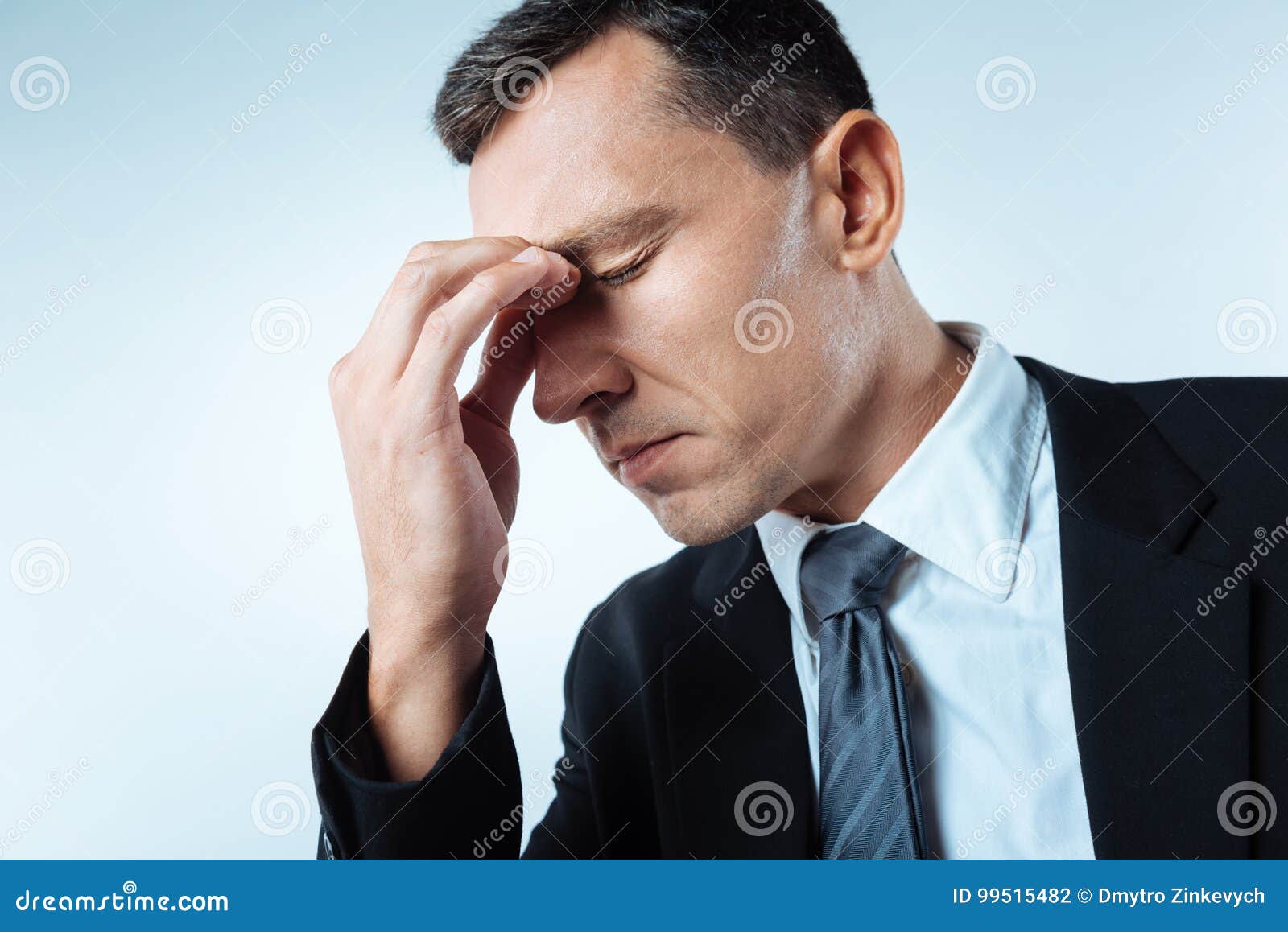 Sad Depressed Man Thinking about His Problems Stock Photo - Image of ...