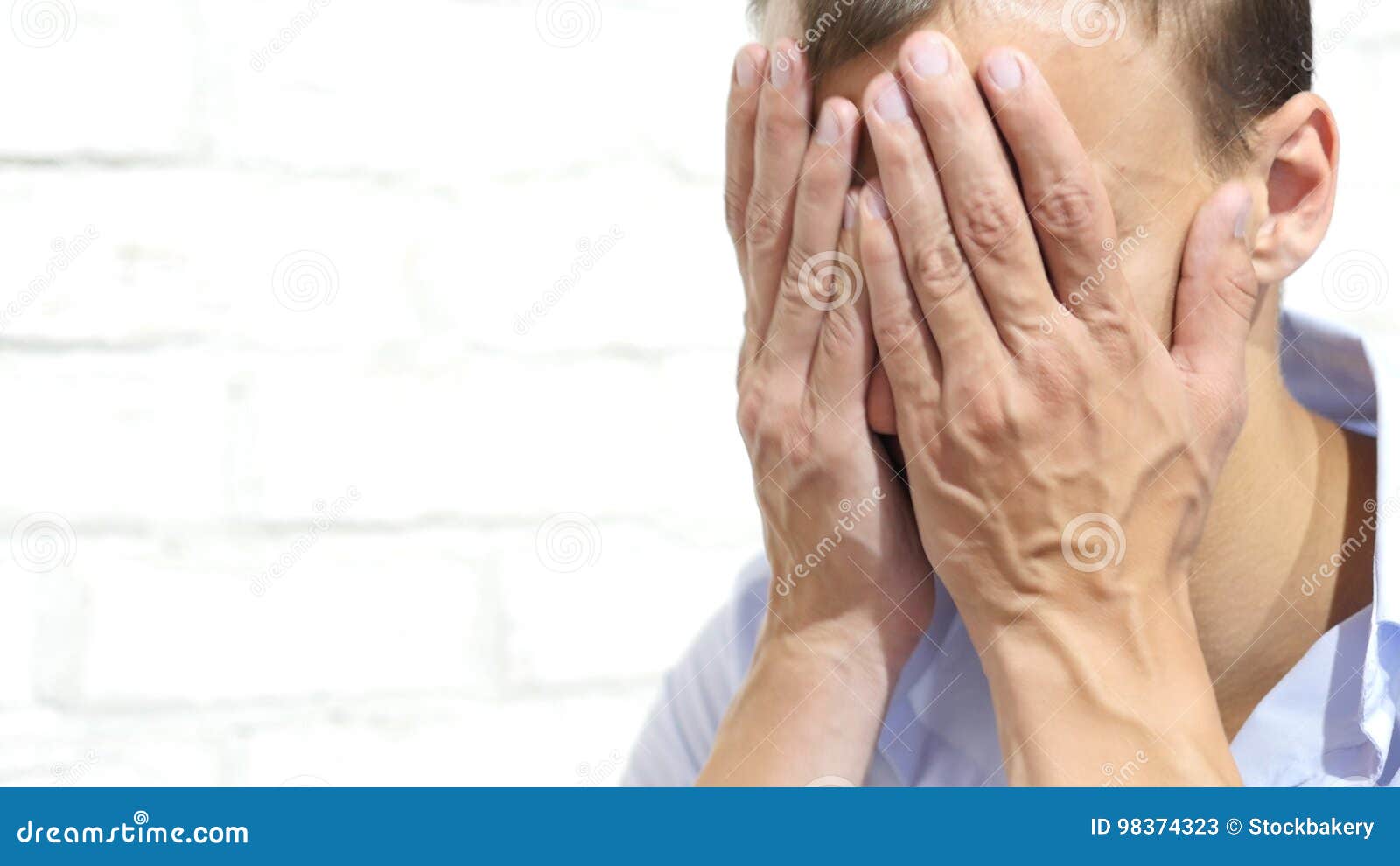 Sad, Depressed Tired Young Man Stock Image - Image of comfortable ...