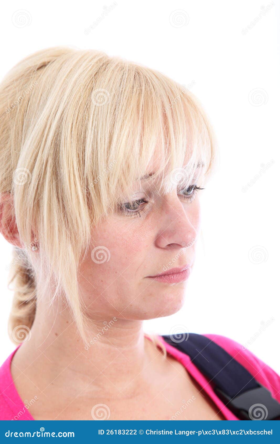 Sad Despondent Woman with Downcast Eyes Stock Photo - Image of studio ...