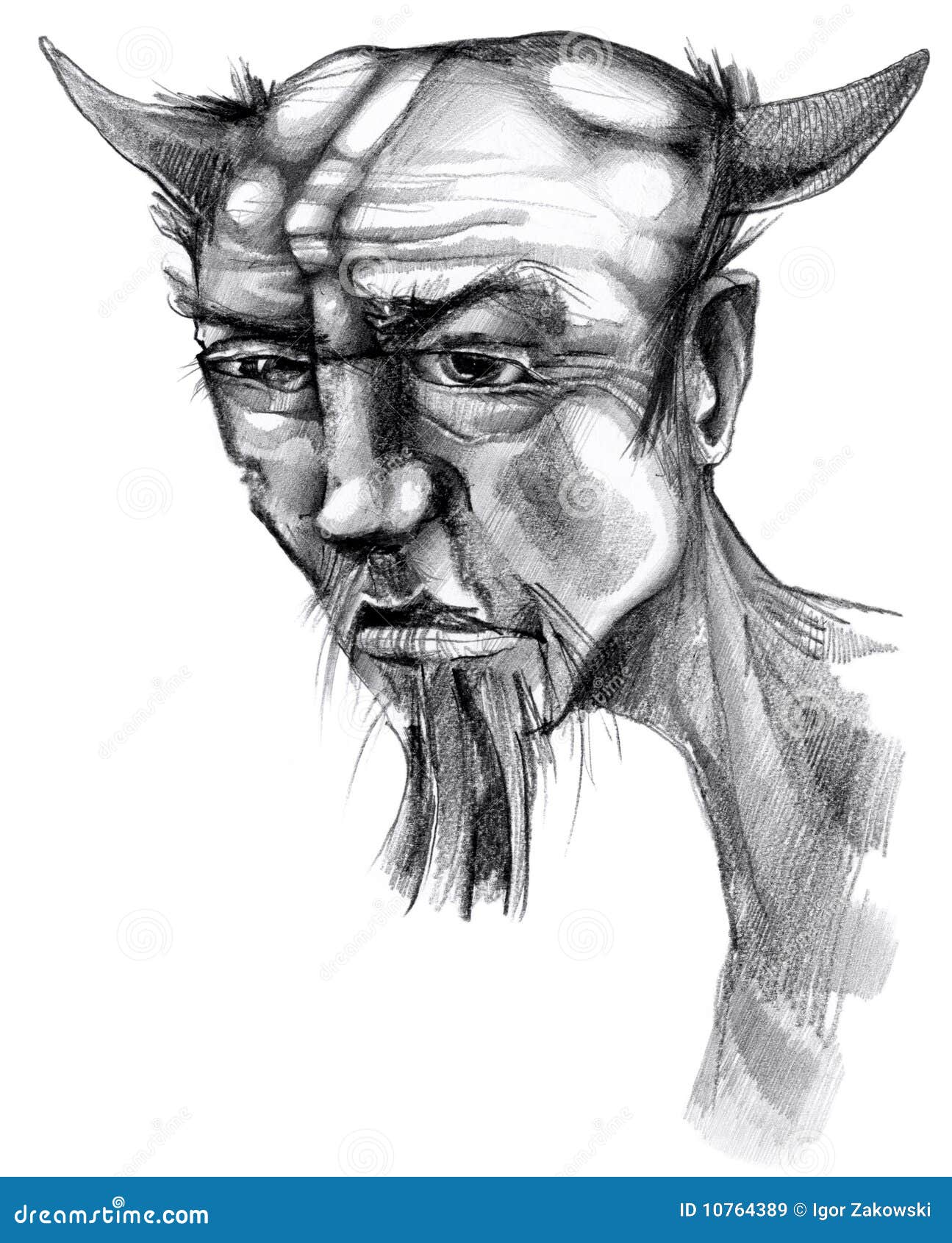 Sad devil stock illustration. Illustration of devil, inferno - 10764389