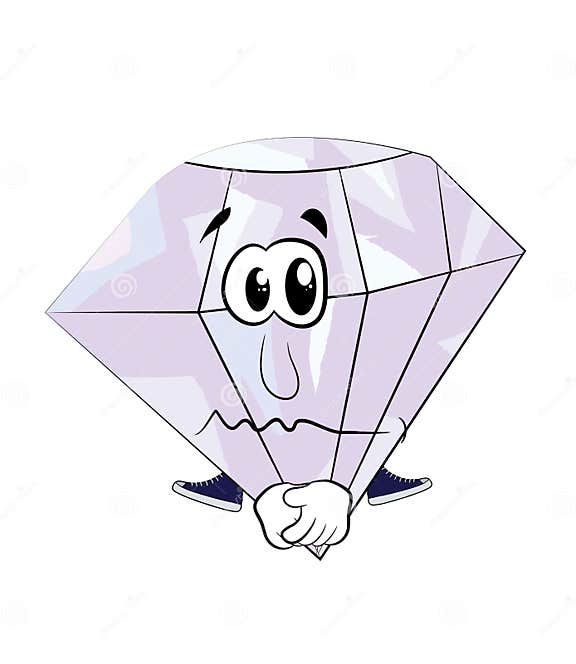 Sad diamond cartoon stock illustration. Ilustrare din obiect - 48713942