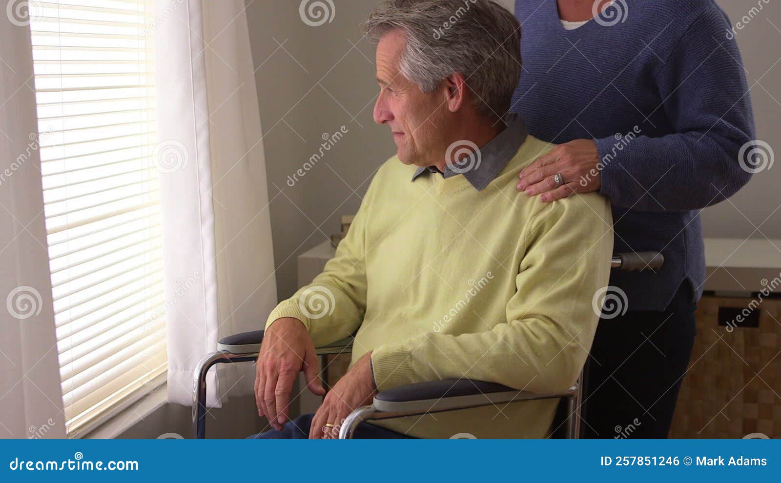 Sad Disabled Man Being Comforted by Wife Stock Footage - Video of ...