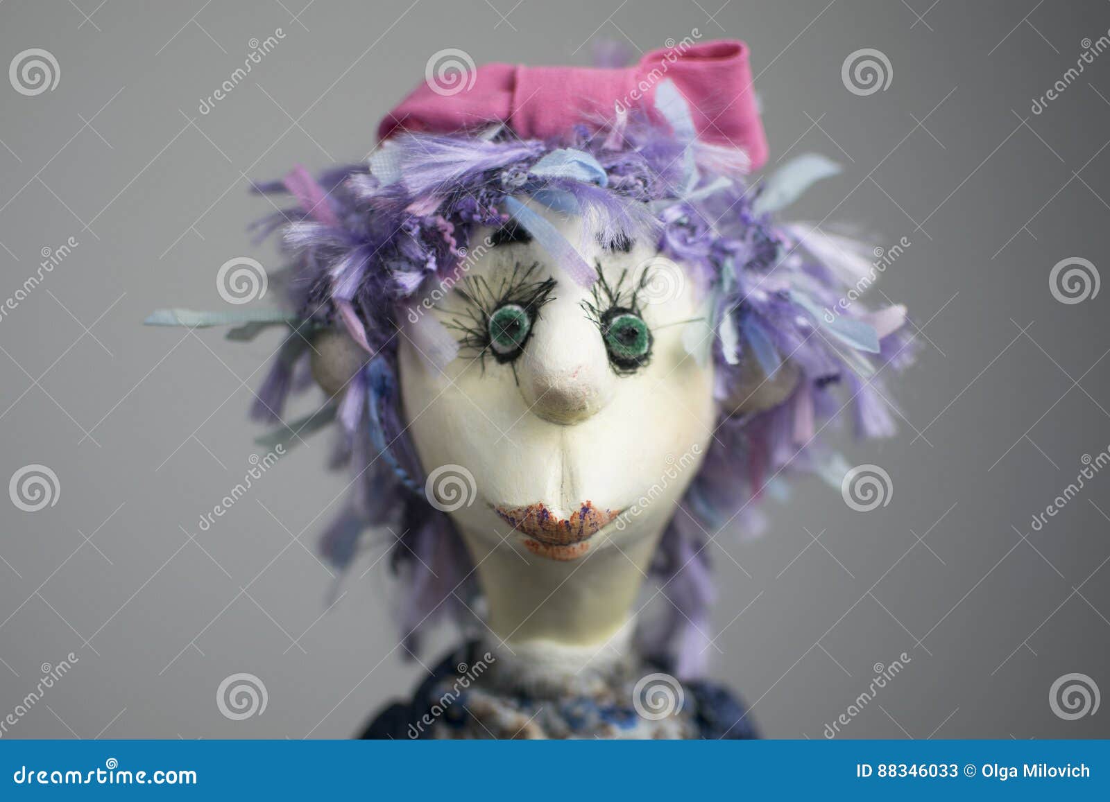 Sad Doll Close Portrait on Light Background Stock Image - Image of ...