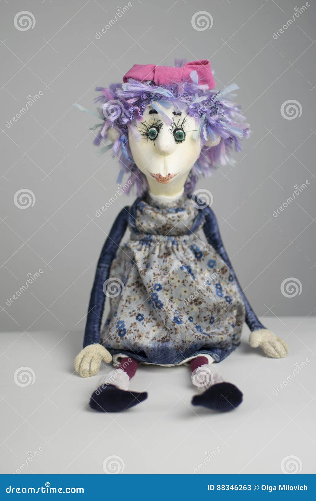 Sad Doll Close Portrait on Light Background Stock Image - Image of ...