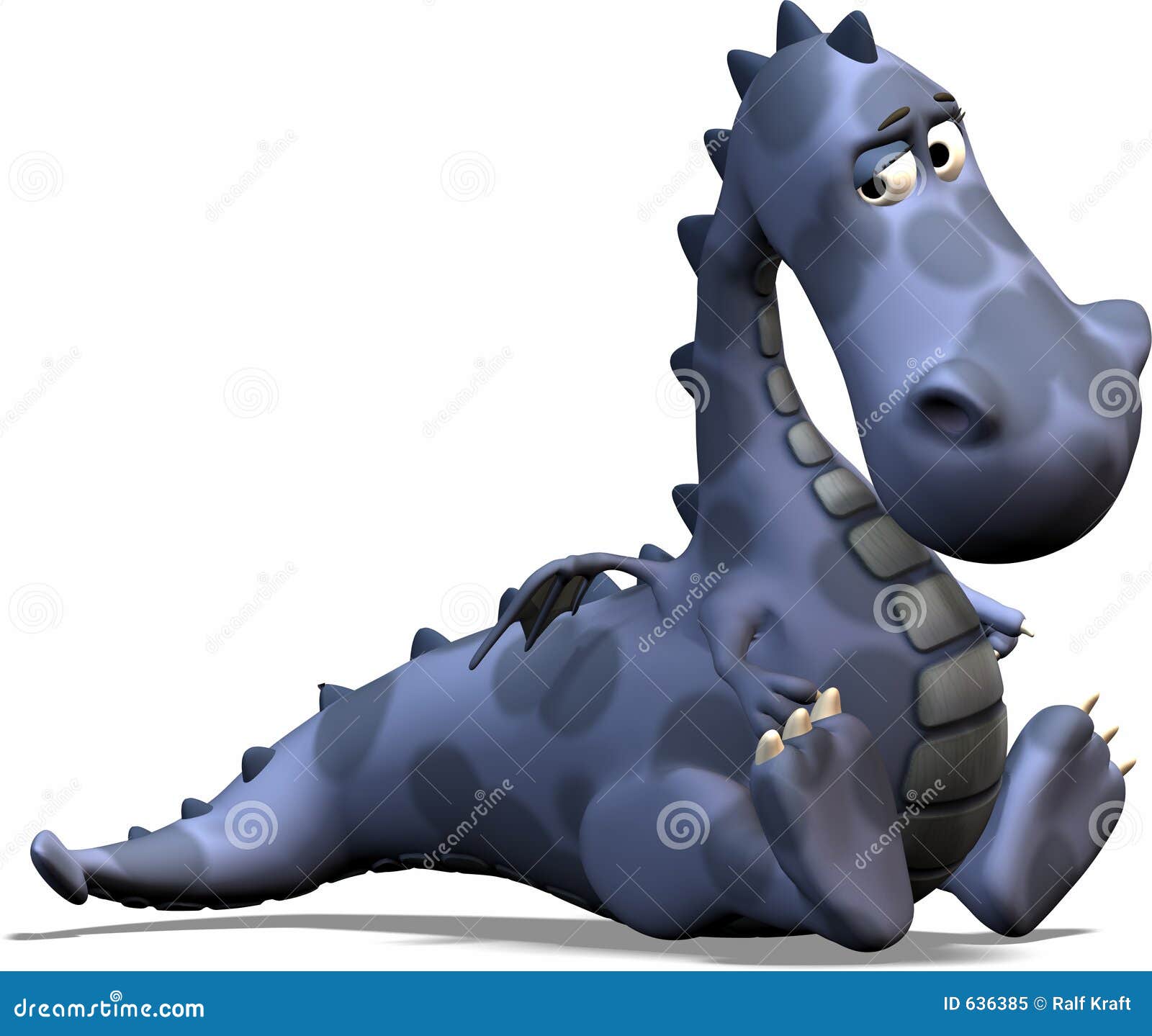 Sad dragon stock illustration. Illustration of echse, lustig - 636385