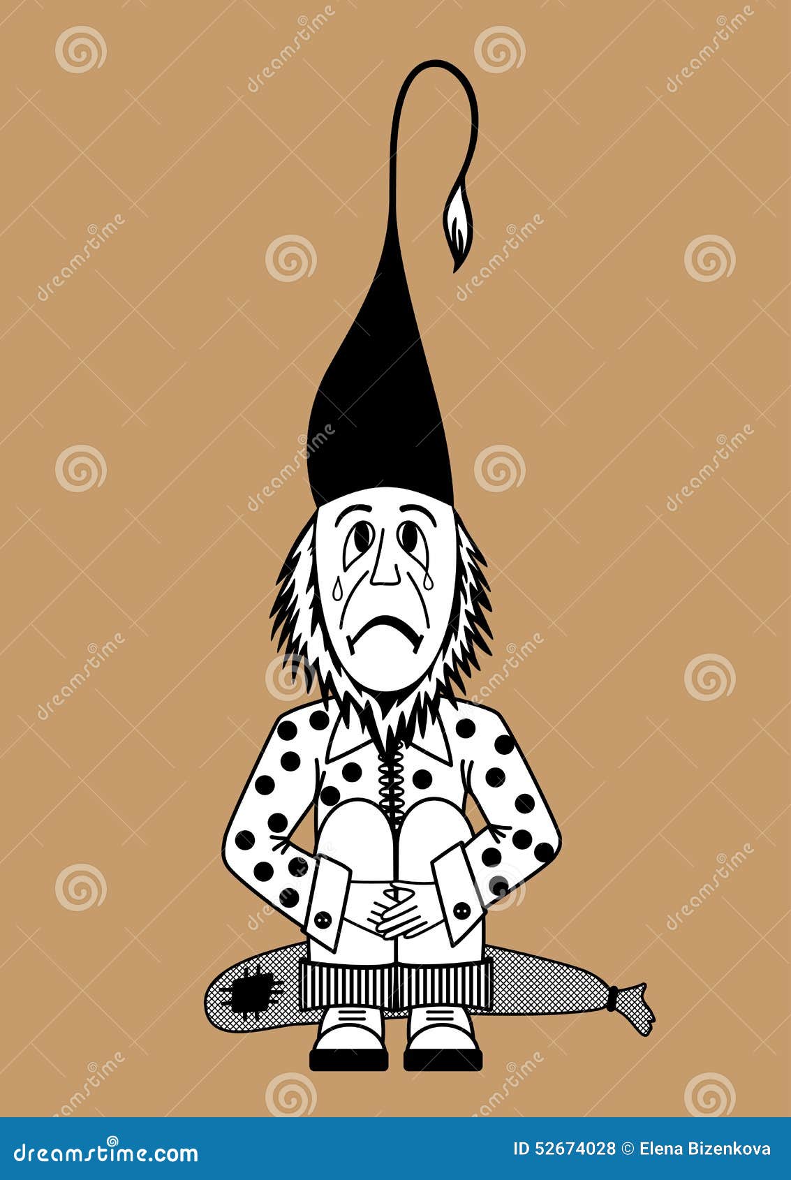 Sad dwatf with a sack stock vector. Illustration of sack - 52674028
