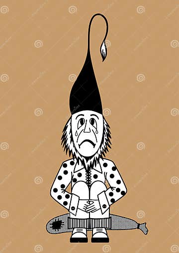 Sad dwatf with a sack stock vector. Illustration of sack - 52674028