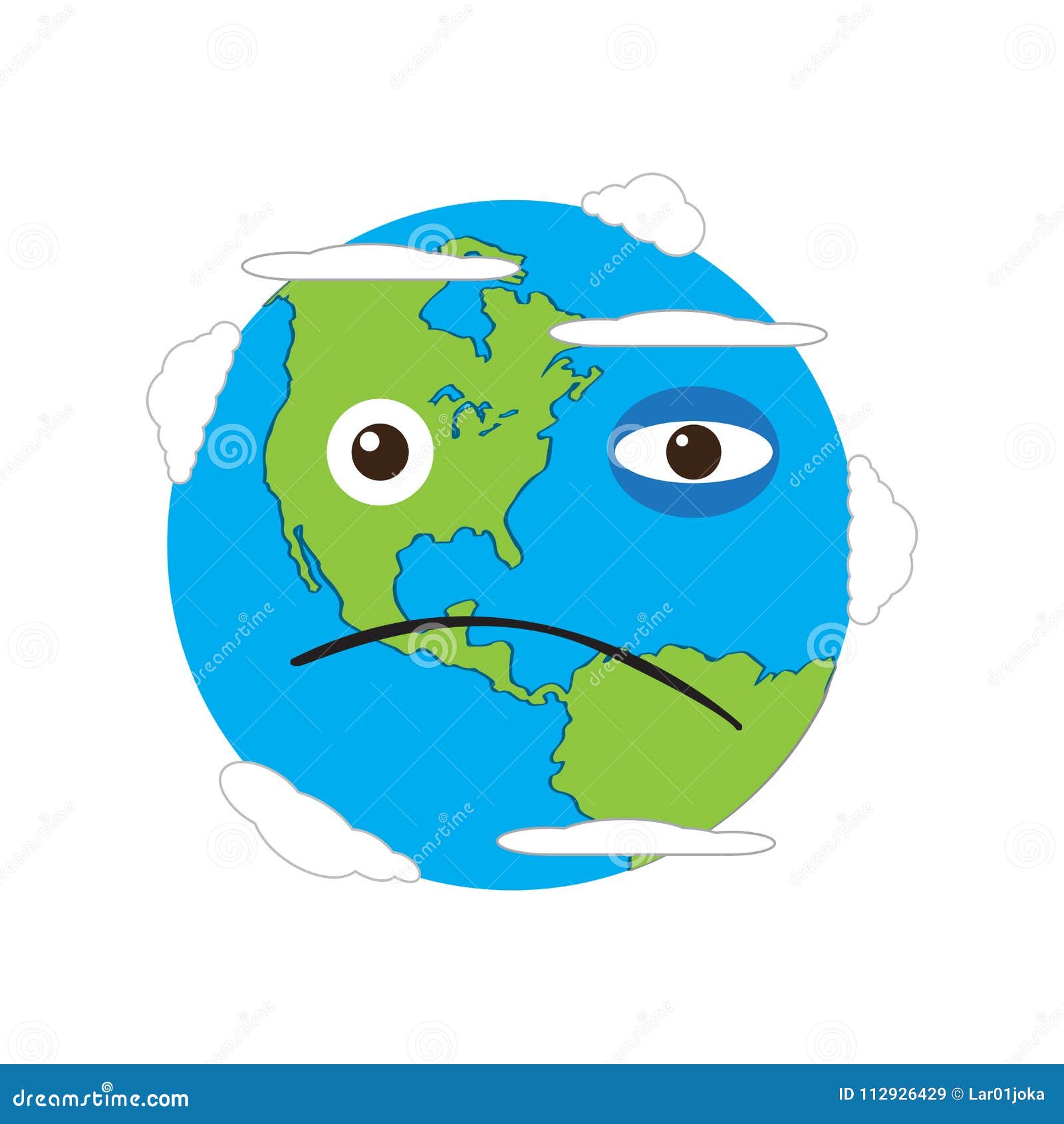 Sad Earth Emote. Earth Day Vector Illustration | CartoonDealer.com ...