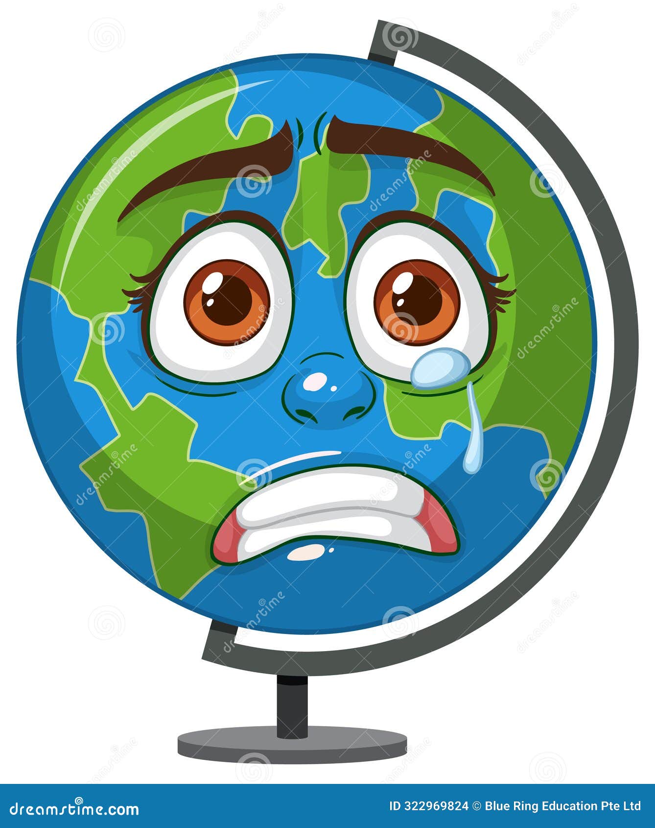 Sad Earth stock vector. Illustration of ecology, green - 322969824