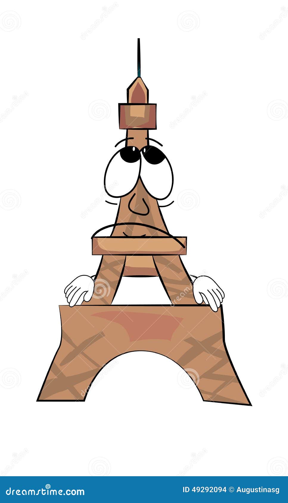 Sad Eiffel Tower Cartoon Royalty-Free Illustration | CartoonDealer.com ...