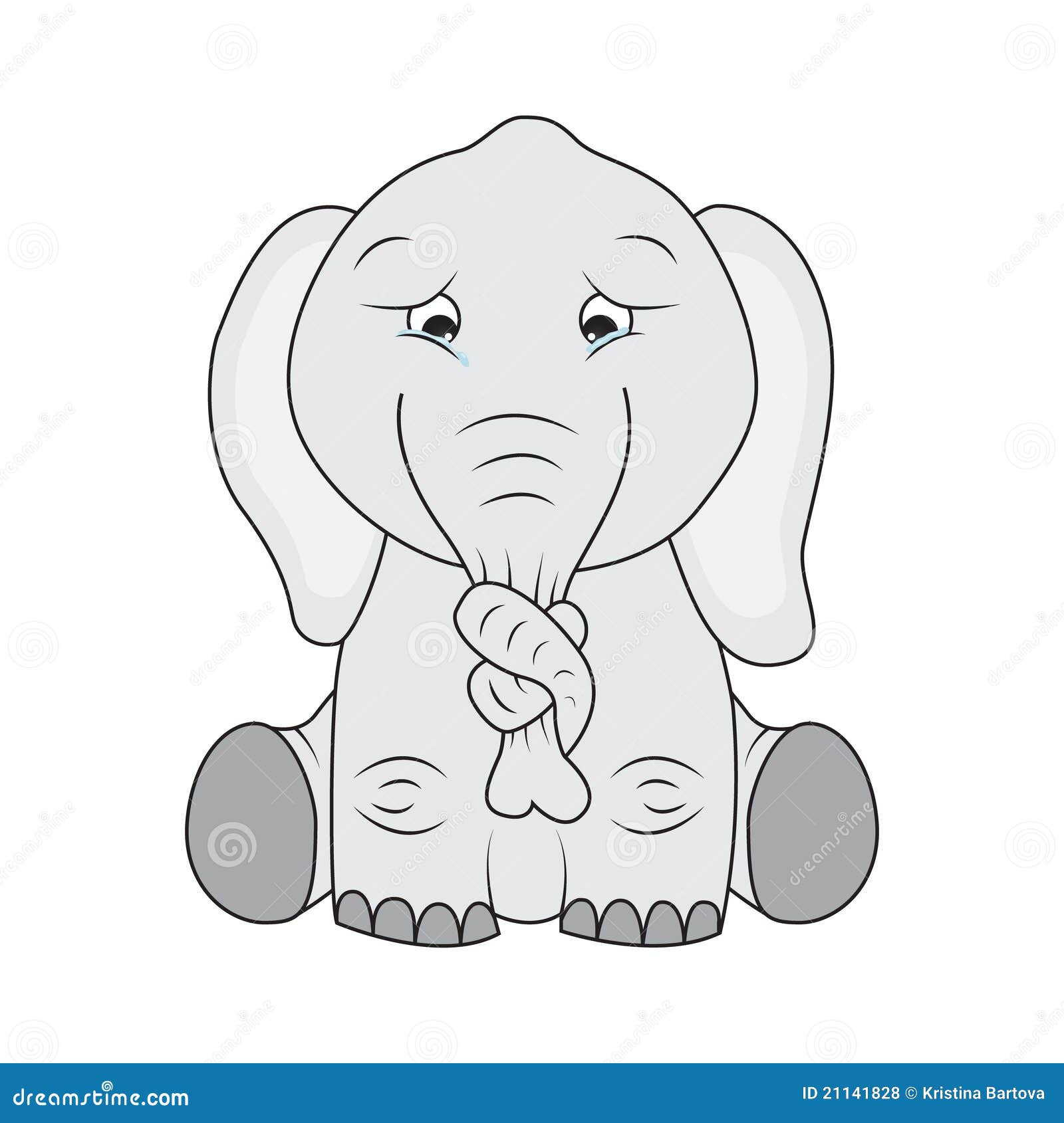 Sad elephant stock vector. Illustration of disease, sitting - 21141828