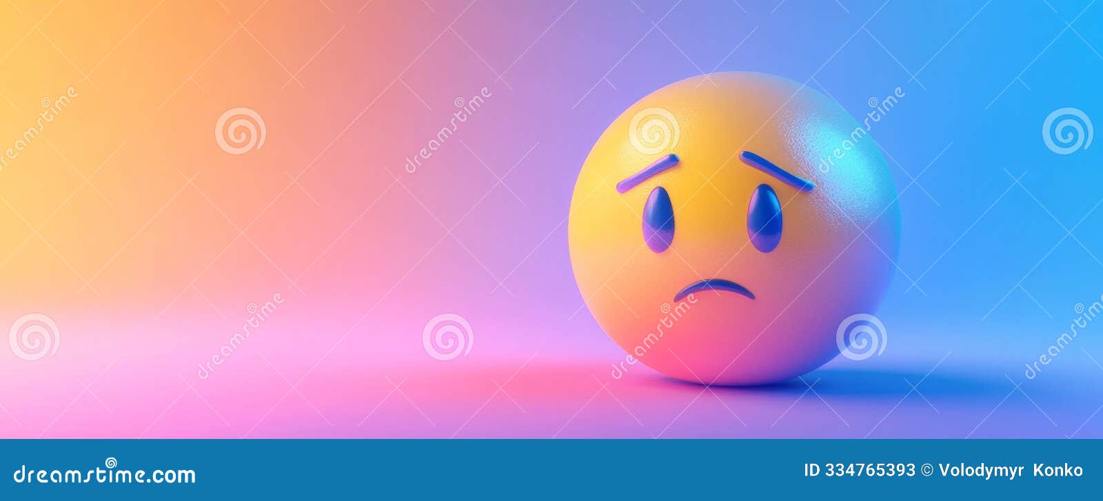 Sad Emoji with Gradient Background Stock Image - Image of emoticon ...