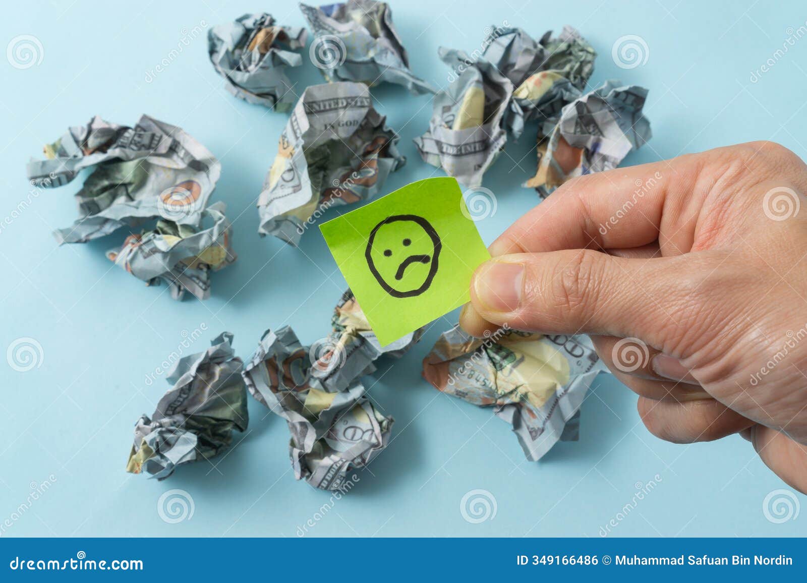 Sad emoji on sticky note stock photo. Image of anger - 349166486