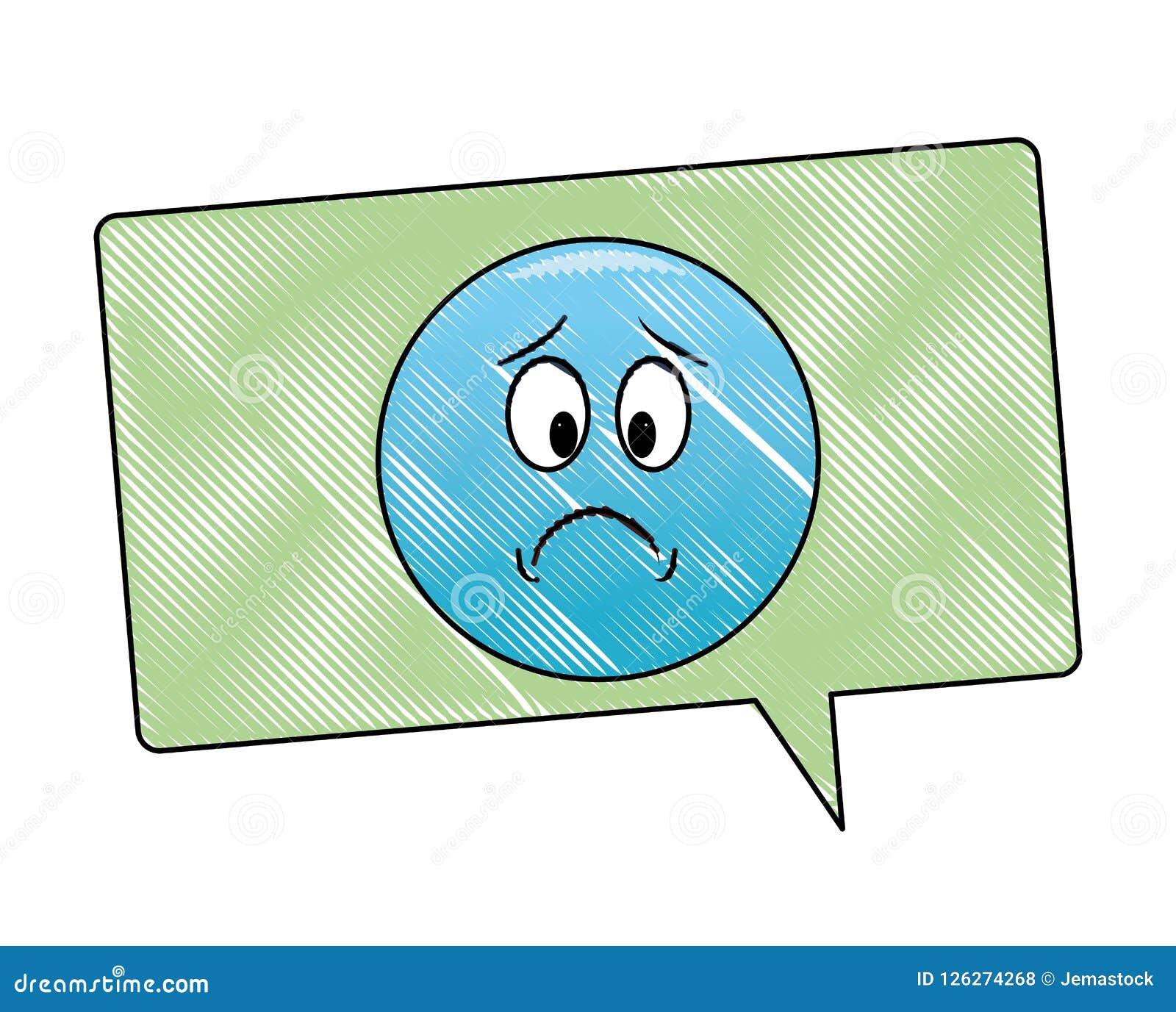 Sad Emoticon in Bubble Scribble Stock Vector - Illustration of feelings ...