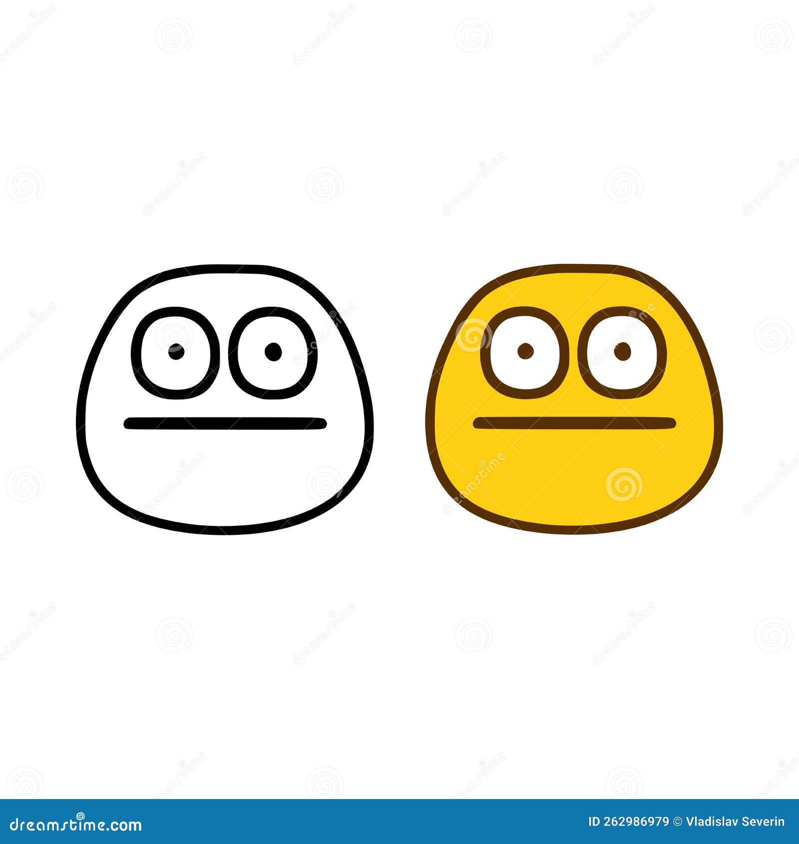 Sad Emoticon in Doodle Style Stock Illustration - Illustration of ...