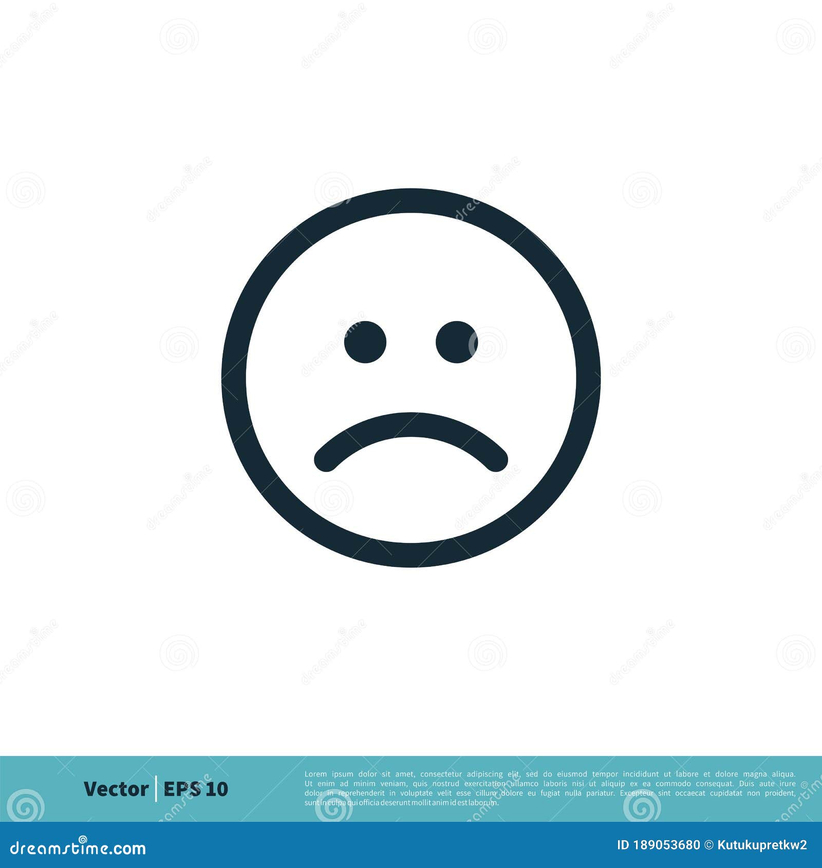 Sad Emoticon Icon Vector Logo Template Illustration Design. Vector EPS ...