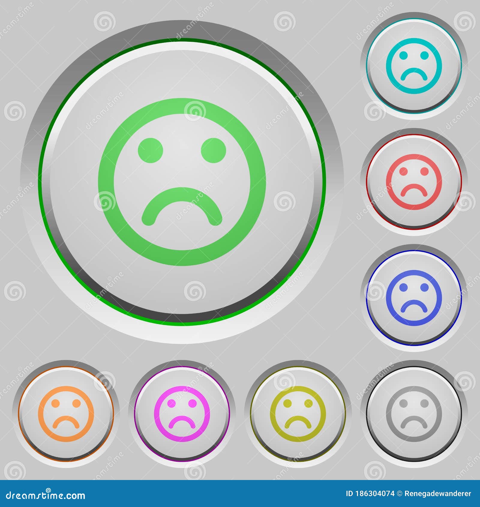 Sad Emoticon Push Buttons Stock Photo | CartoonDealer.com #186304074