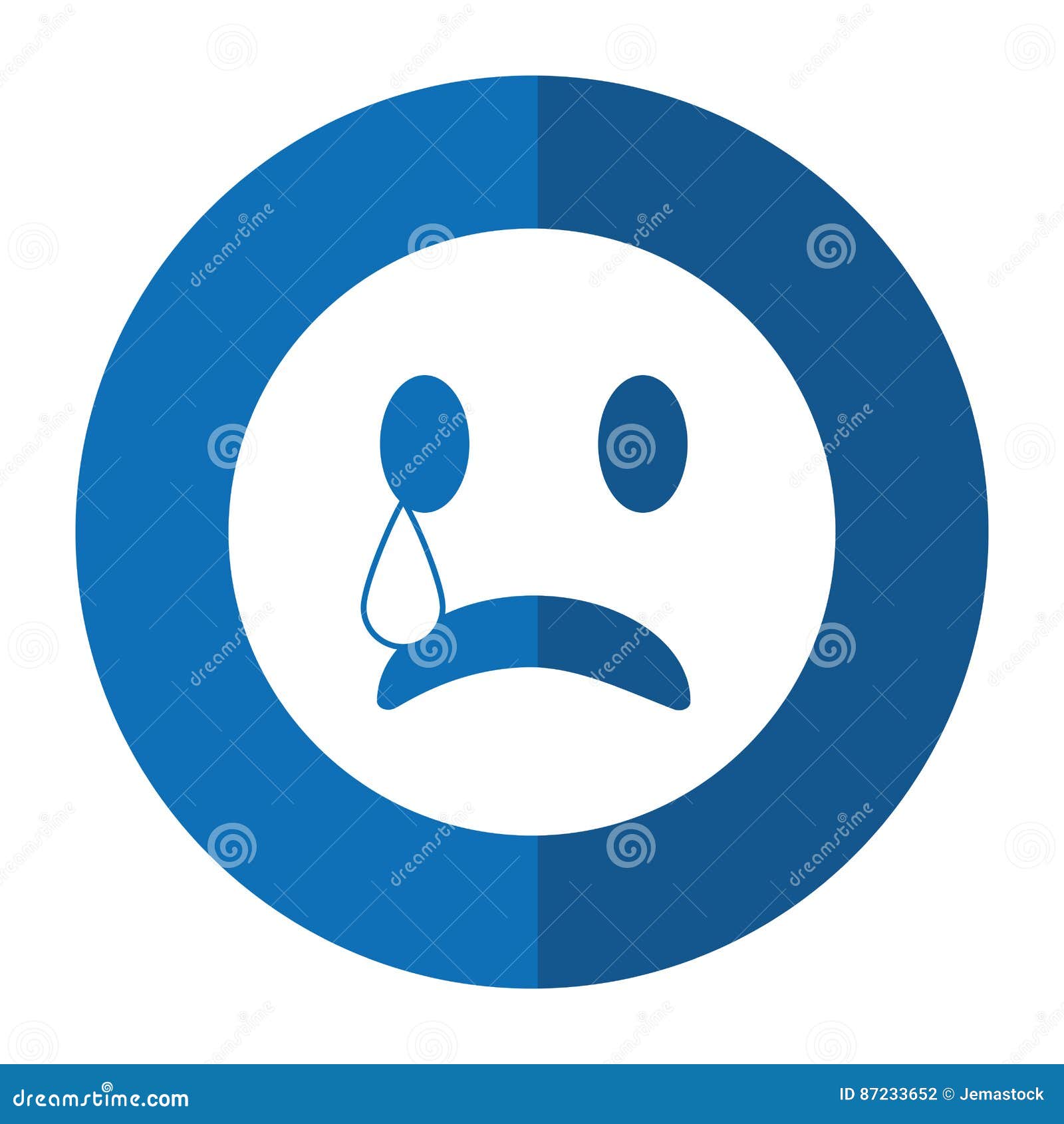 Sad Emoticon Style Icon Shadow Stock Vector - Illustration of design ...