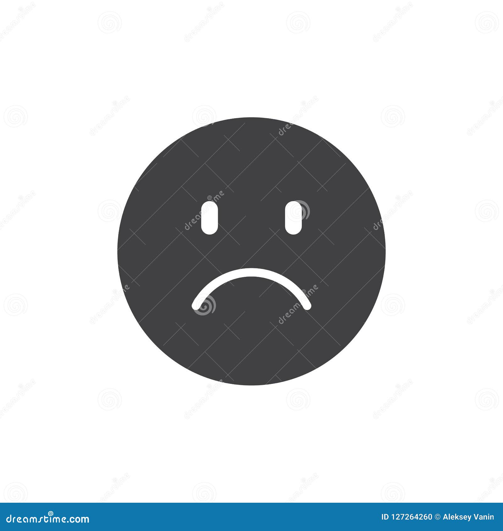 Sad emoticon vector icon stock vector. Illustration of pictogram ...