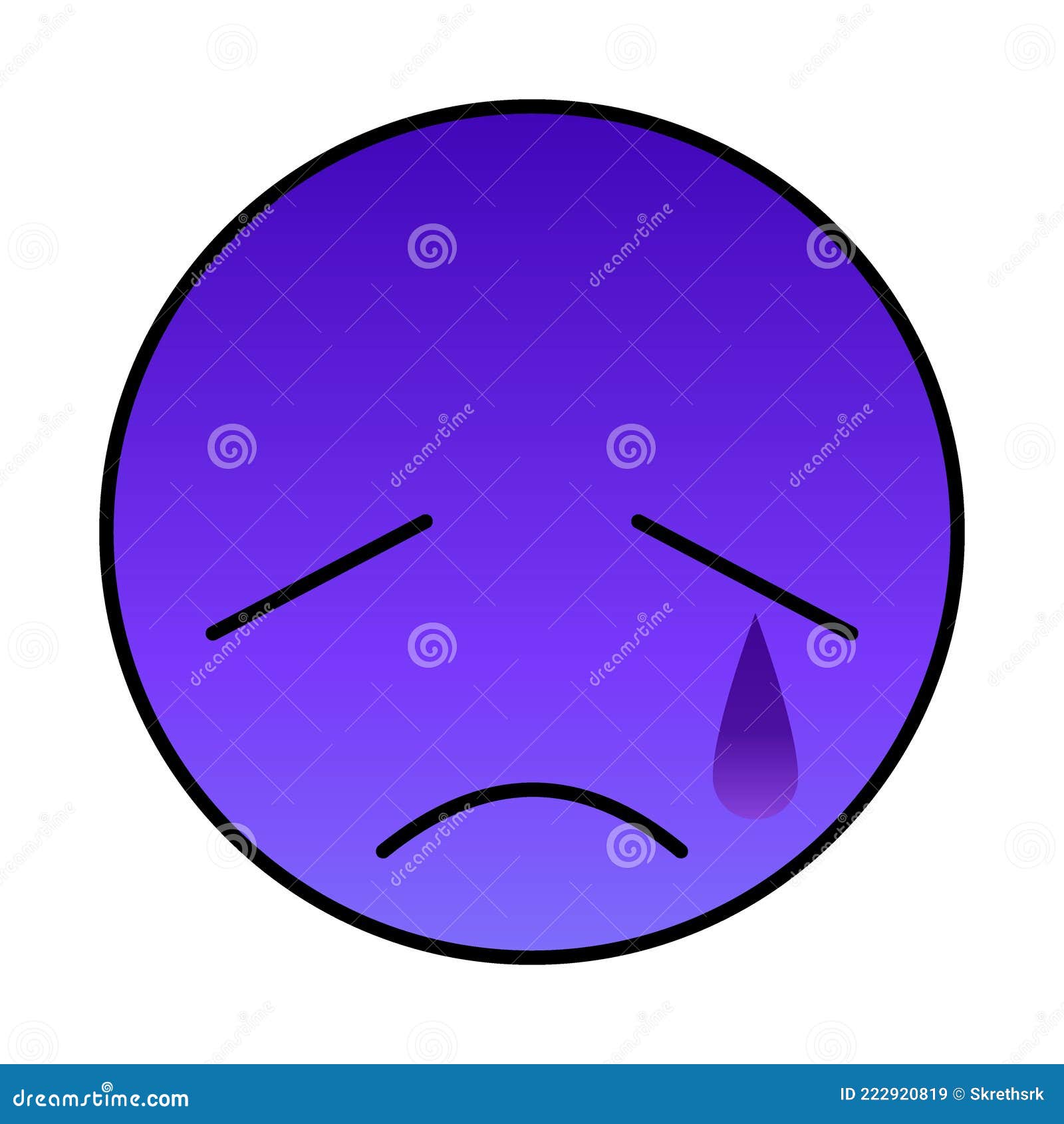Sad Face in Purple with Teardrop 06 Stock Vector - Illustration of ...