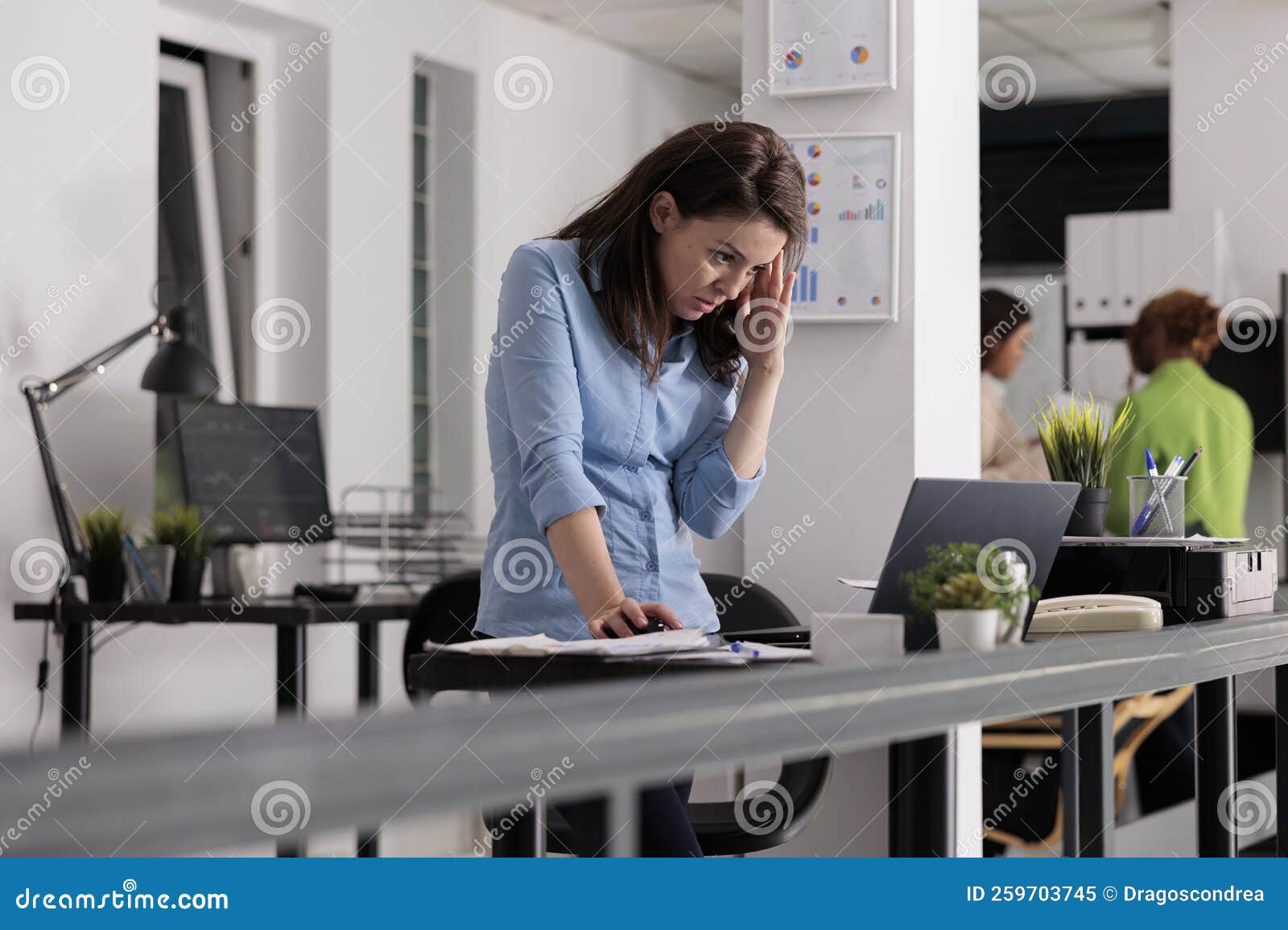 Busy Manager. Businesswoman With Stack Of Folders And Documents Royalty ... Busy Manager. Businesswoman With Stack Of Folders And Documents Royalty ...