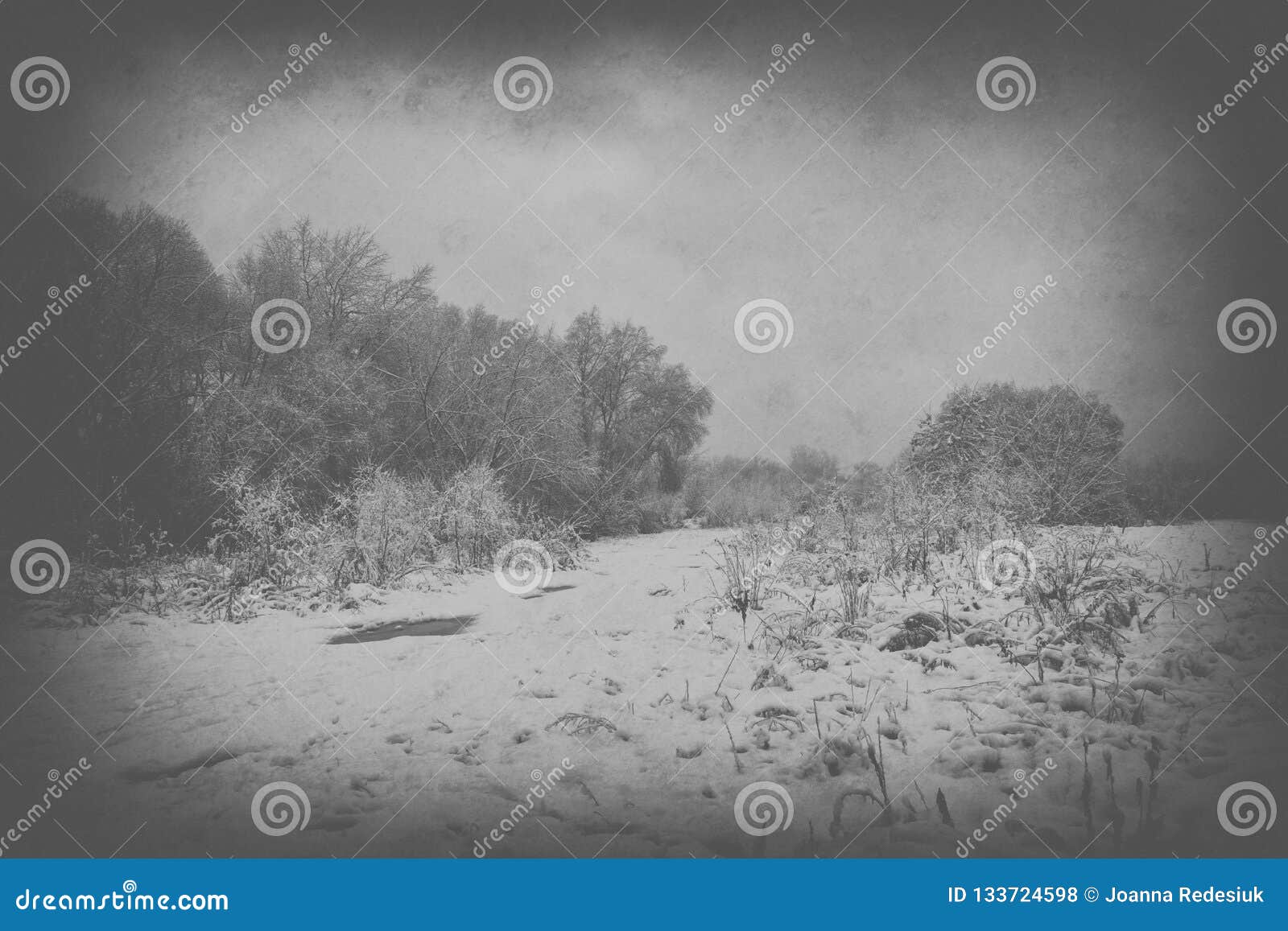 Sad, Empty, Lonely, Morning, with the Road and Snow at the Begin Stock ...