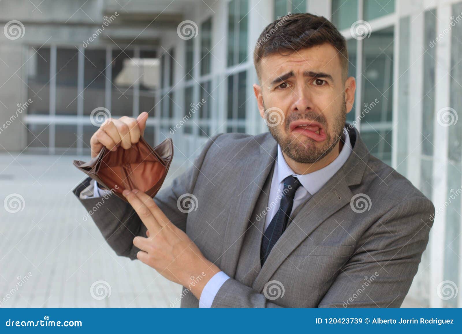 Sad Entrepreneur with Zero Money Stock Image - Image of finance, dollar ...