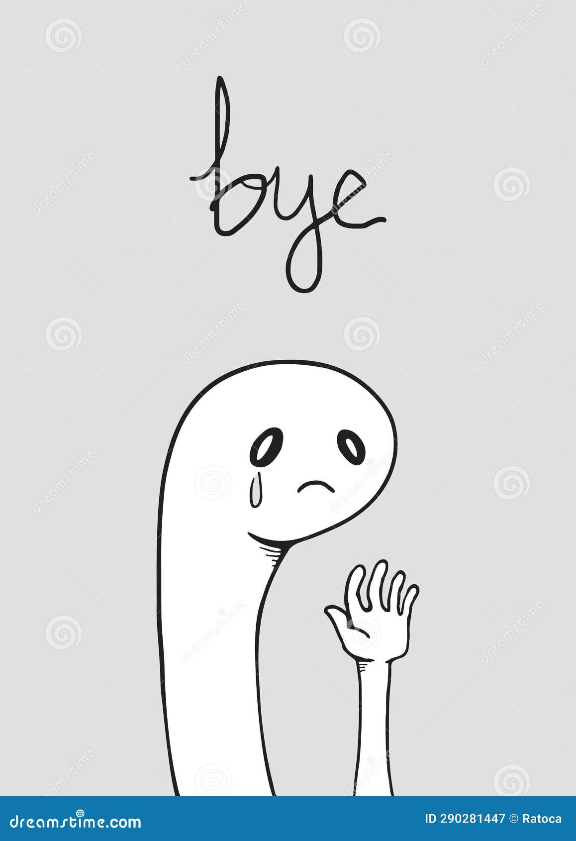 Sad Expression and Bye Message Stock Illustration - Illustration of ...