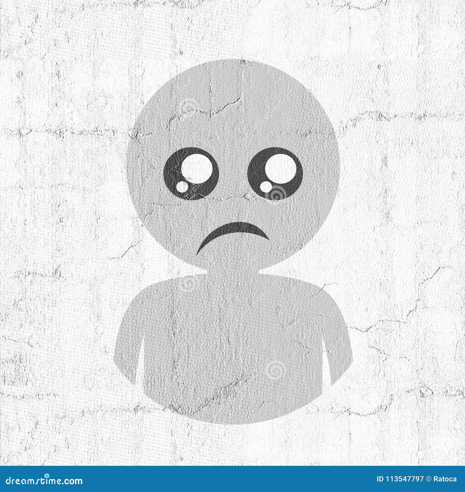 Sad expression stock illustration. Illustration of design - 113547797