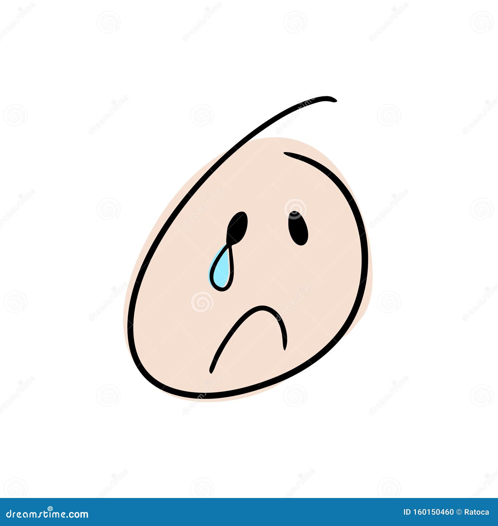 Sad expression line draw stock vector. Illustration of icon - 160150460