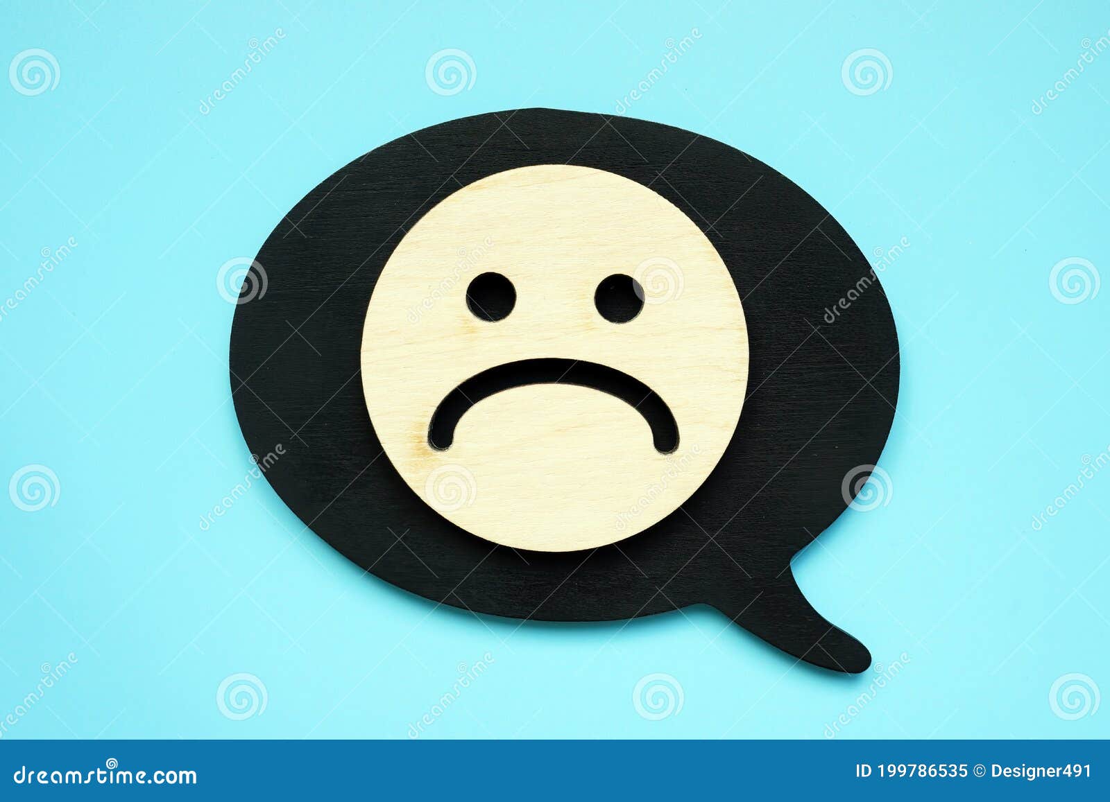 Sad Face As Symbol of Negative Feedback or Review. Stock Image - Image ...
