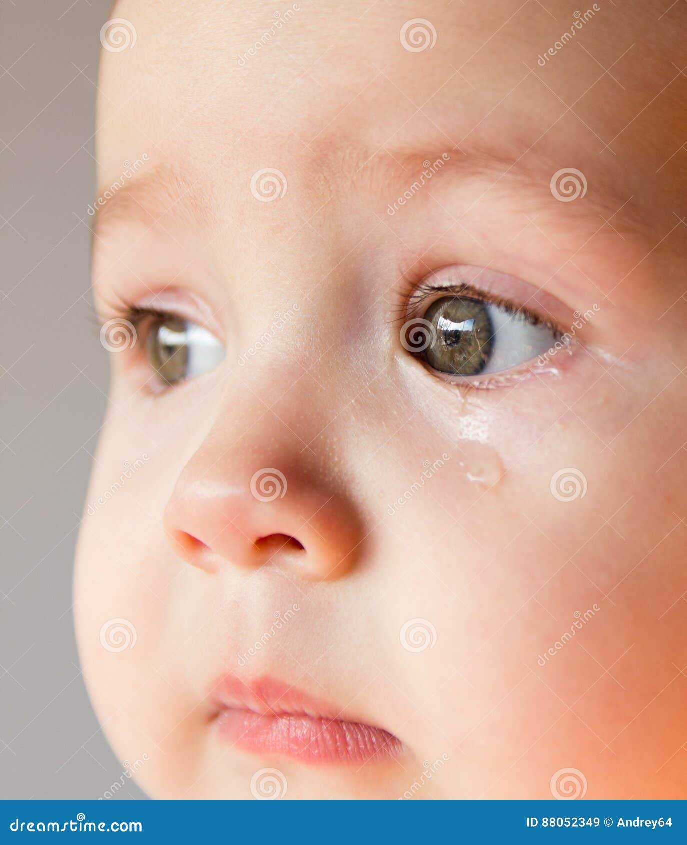 Sad Face Baby. a Tear on the Face Stock Image - Image of eyes, beauty ...