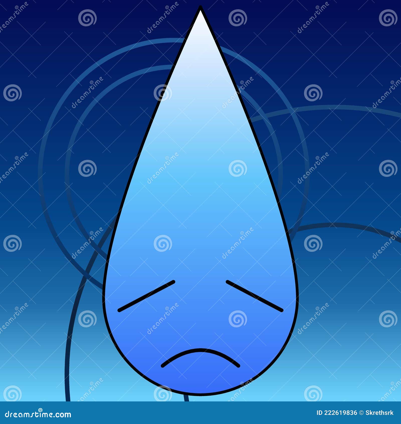 Sad Face In Blue With Teardrop 07 Vector Illustration | CartoonDealer ...