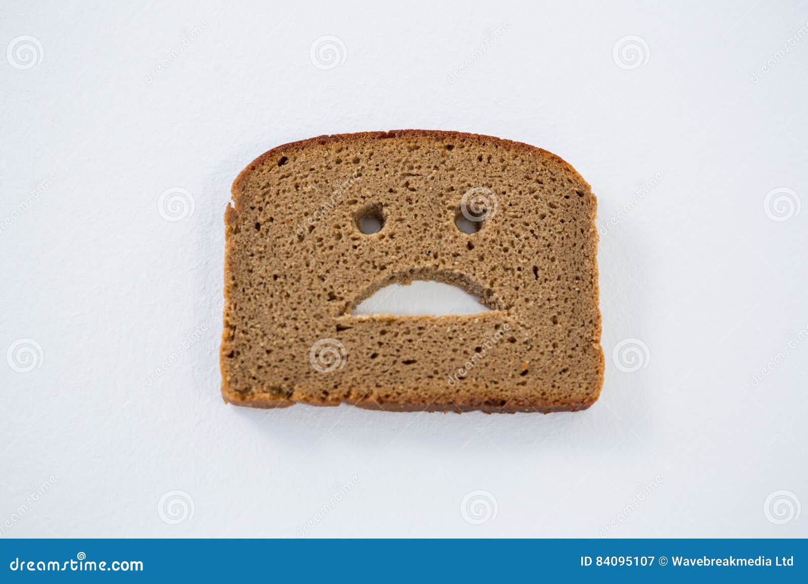 Sad face on bread slice stock image. Image of shape, baked - 84095107