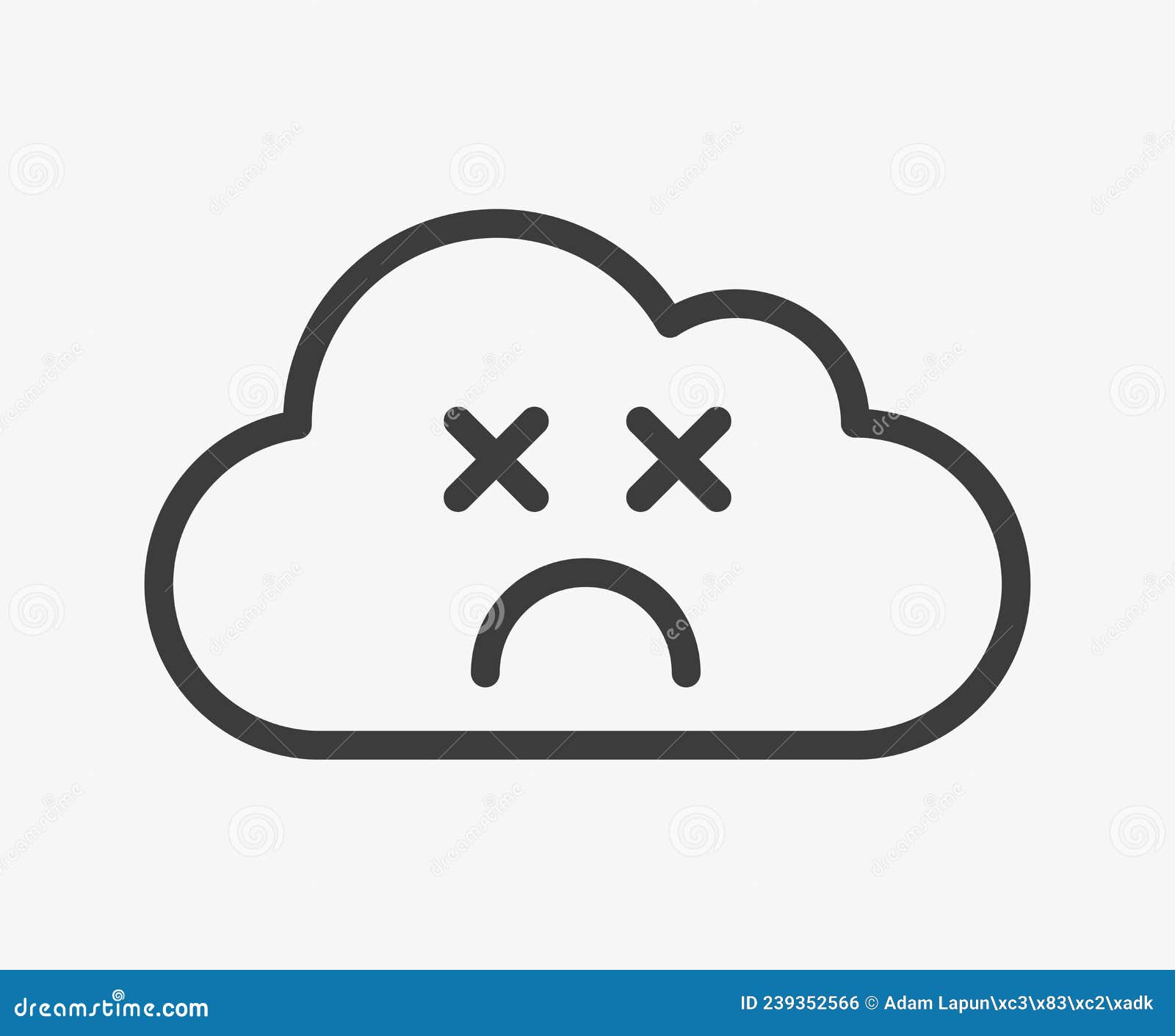 Sad Face Cloud Icon. No Internet Connection Stock Vector - Illustration ... Sad Face Cloud Icon. No Internet Connection Stock Vector - Illustration ...