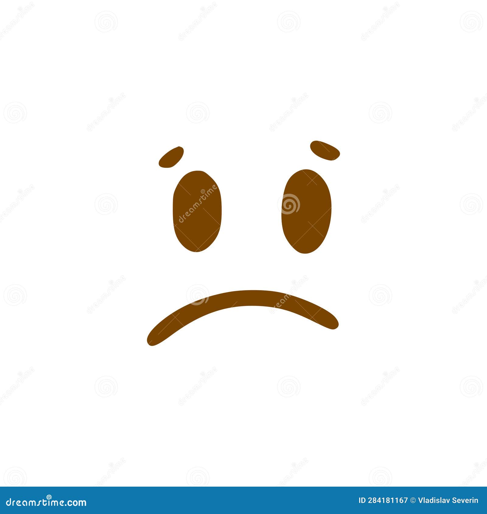 Sad Face Doodle Icon. Emoticon in Hand Drawn Style Stock Illustration ...