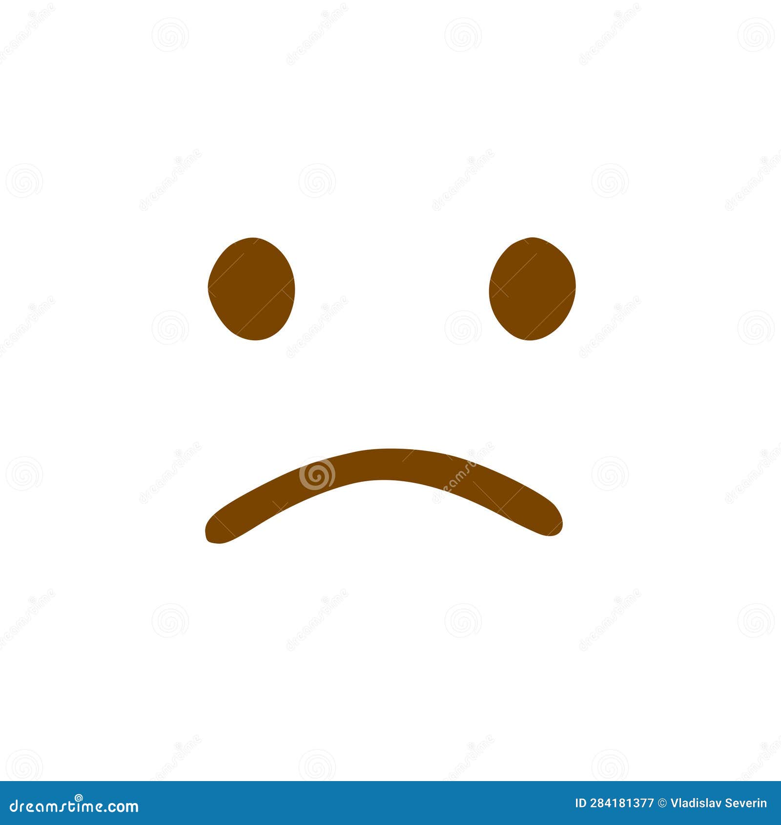 Sad Face Doodle Icon. Emoticon in Hand Drawn Style Stock Illustration ...