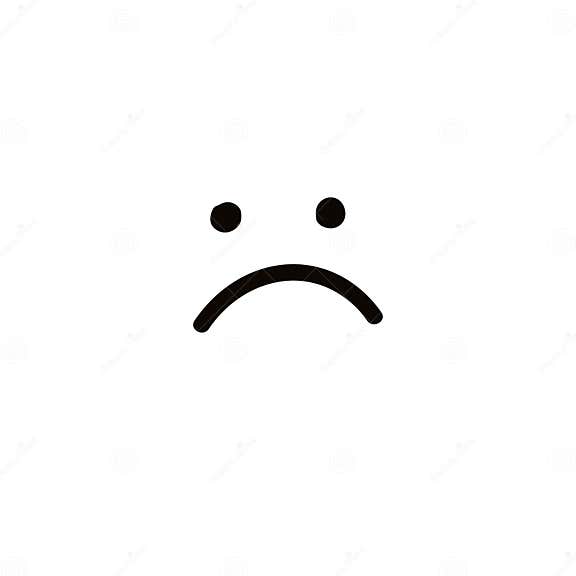 Sad Face Doodle Icon, Vector Illustration Stock Illustration ...