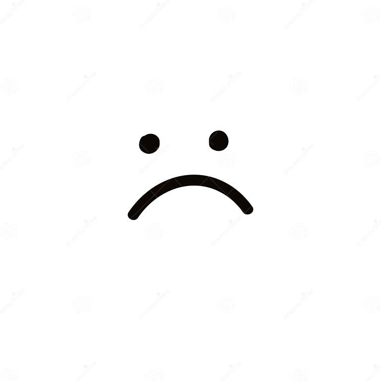 Sad Face Doodle Icon, Vector Illustration Stock Illustration ...