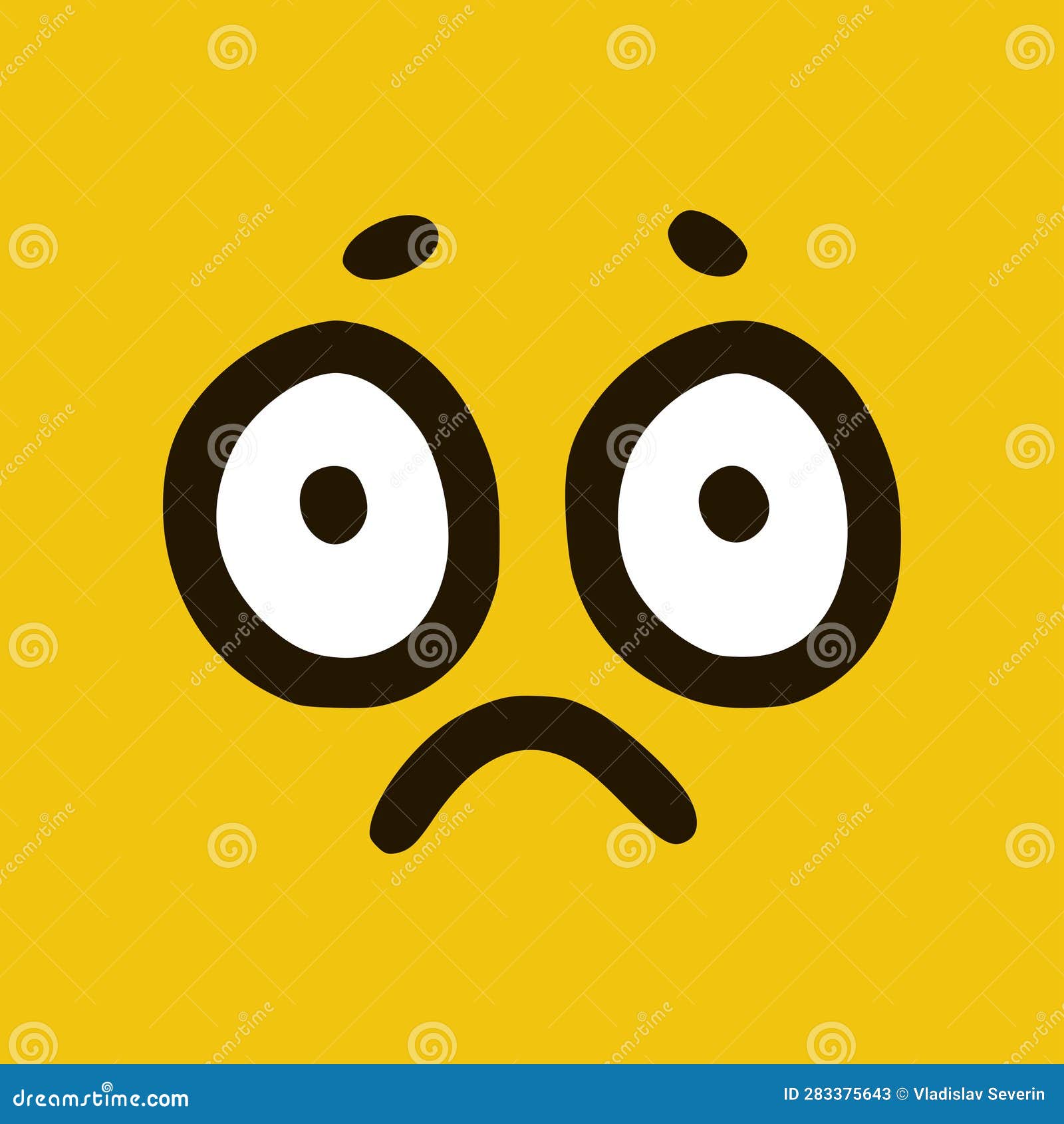 Sad Face in Doodle Style Yellow Background Stock Illustration ...