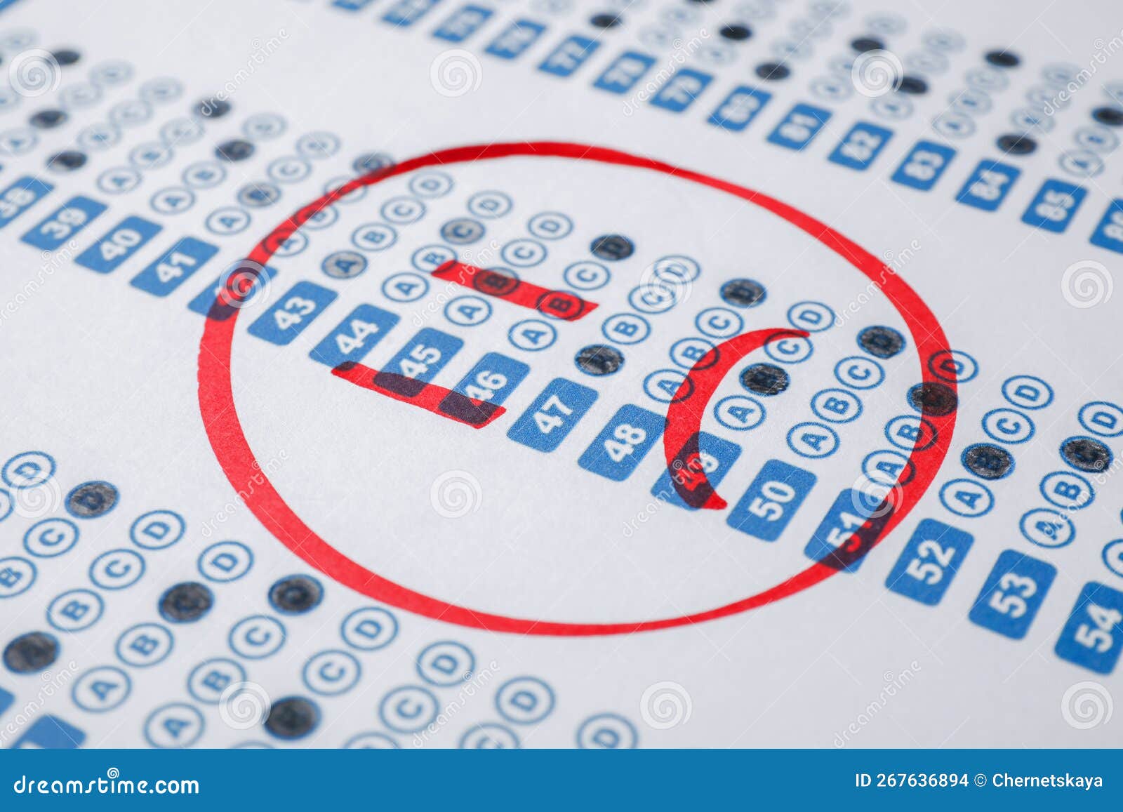 Sad Face Drawn on Answer Sheet, Closeup. Student Passing Exam Stock ...