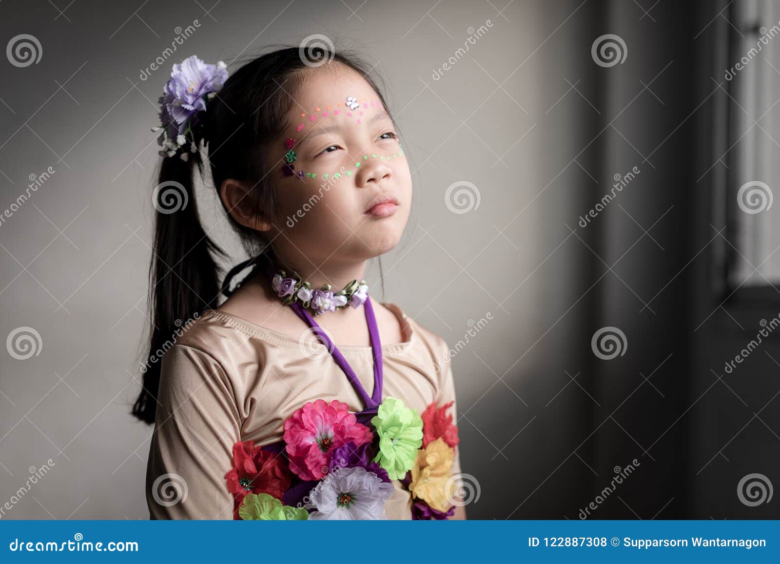 Sad and Lonely Asian Child Face Expression Stock Photo - Image of young ...