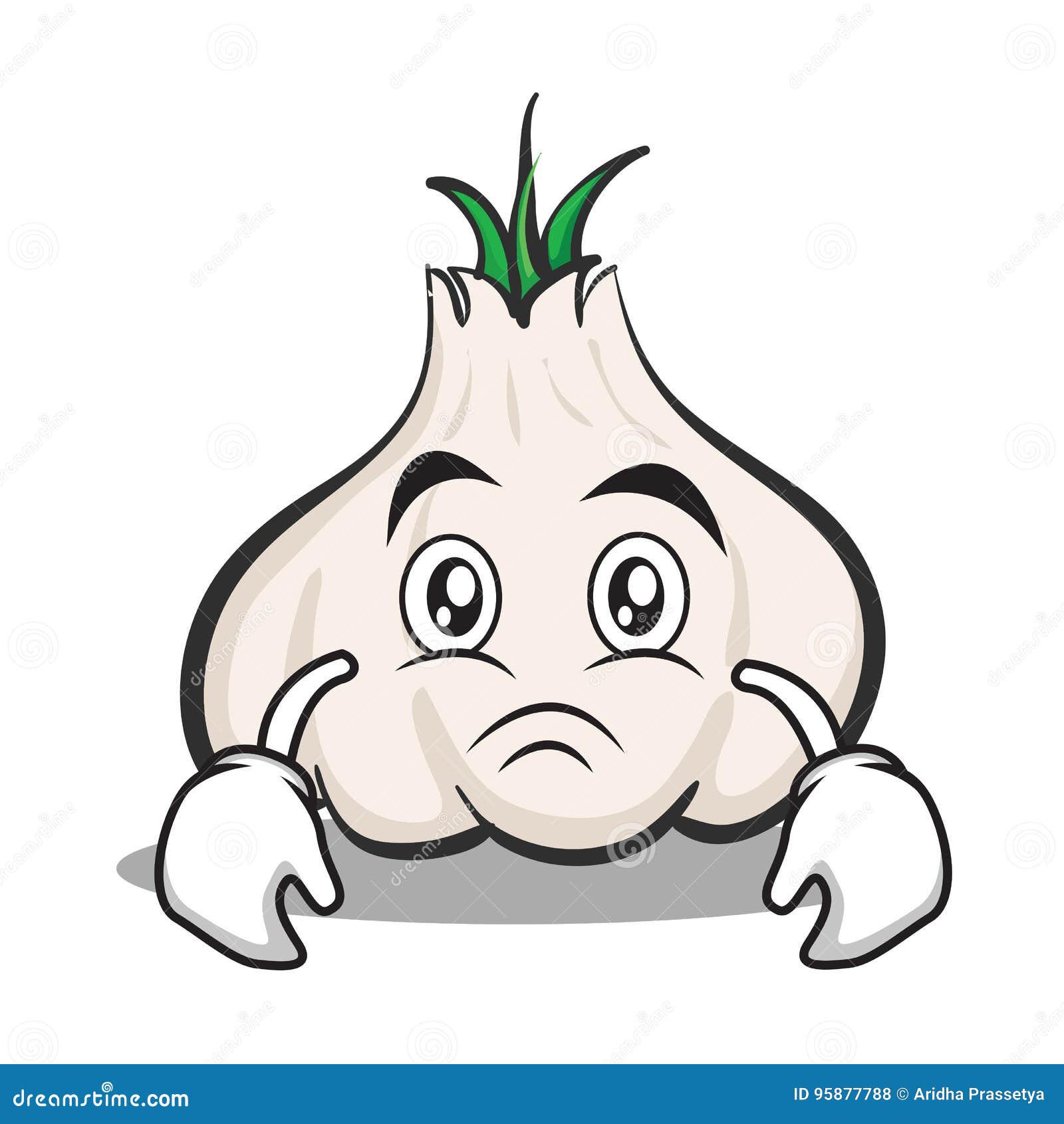 Sad Face Garlic Cartoon Character Stock Vector - Illustration of funny ...