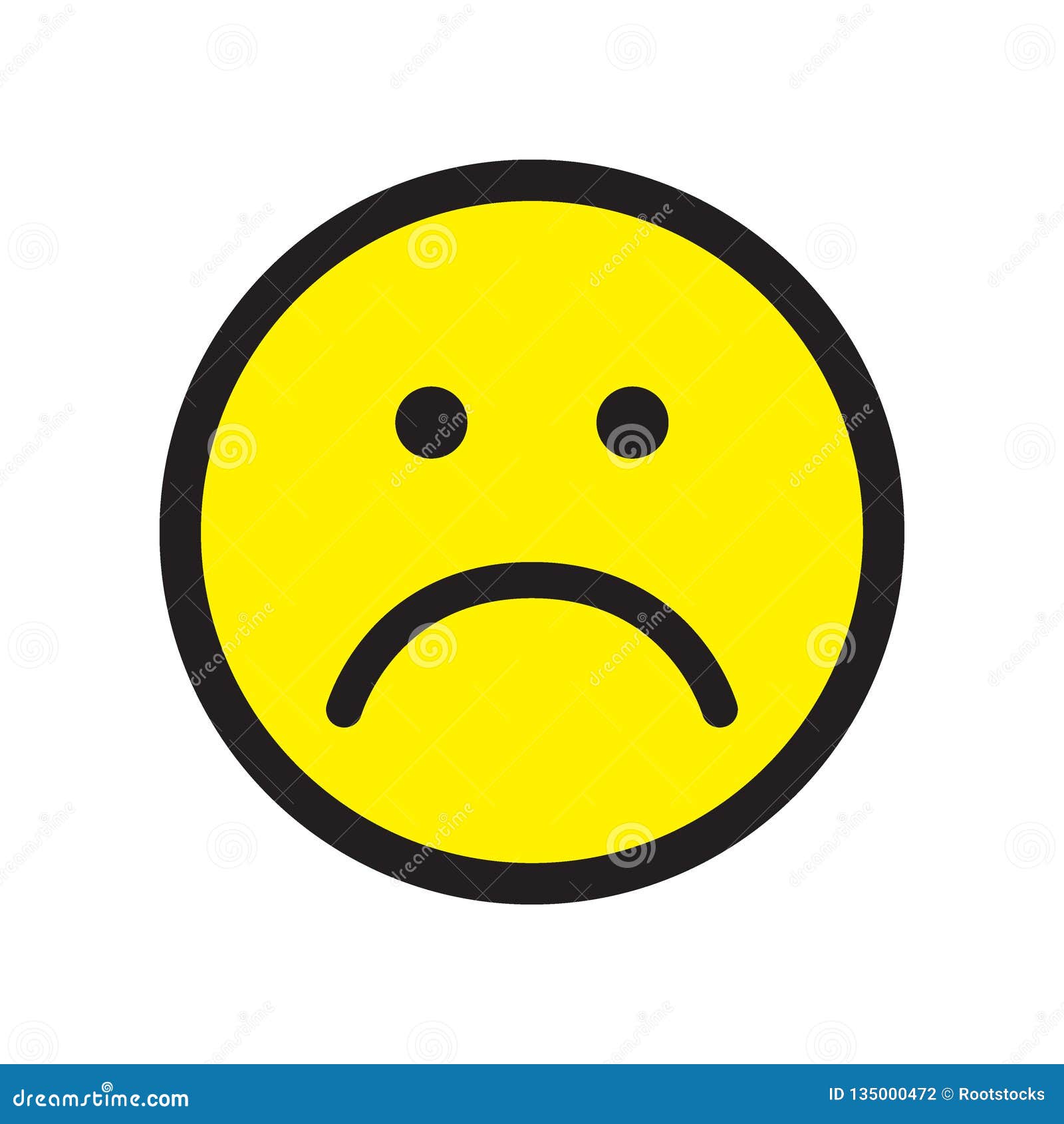 Sad Face Icon. Unhappy Face Symbol Stock Illustration - Illustration of ...