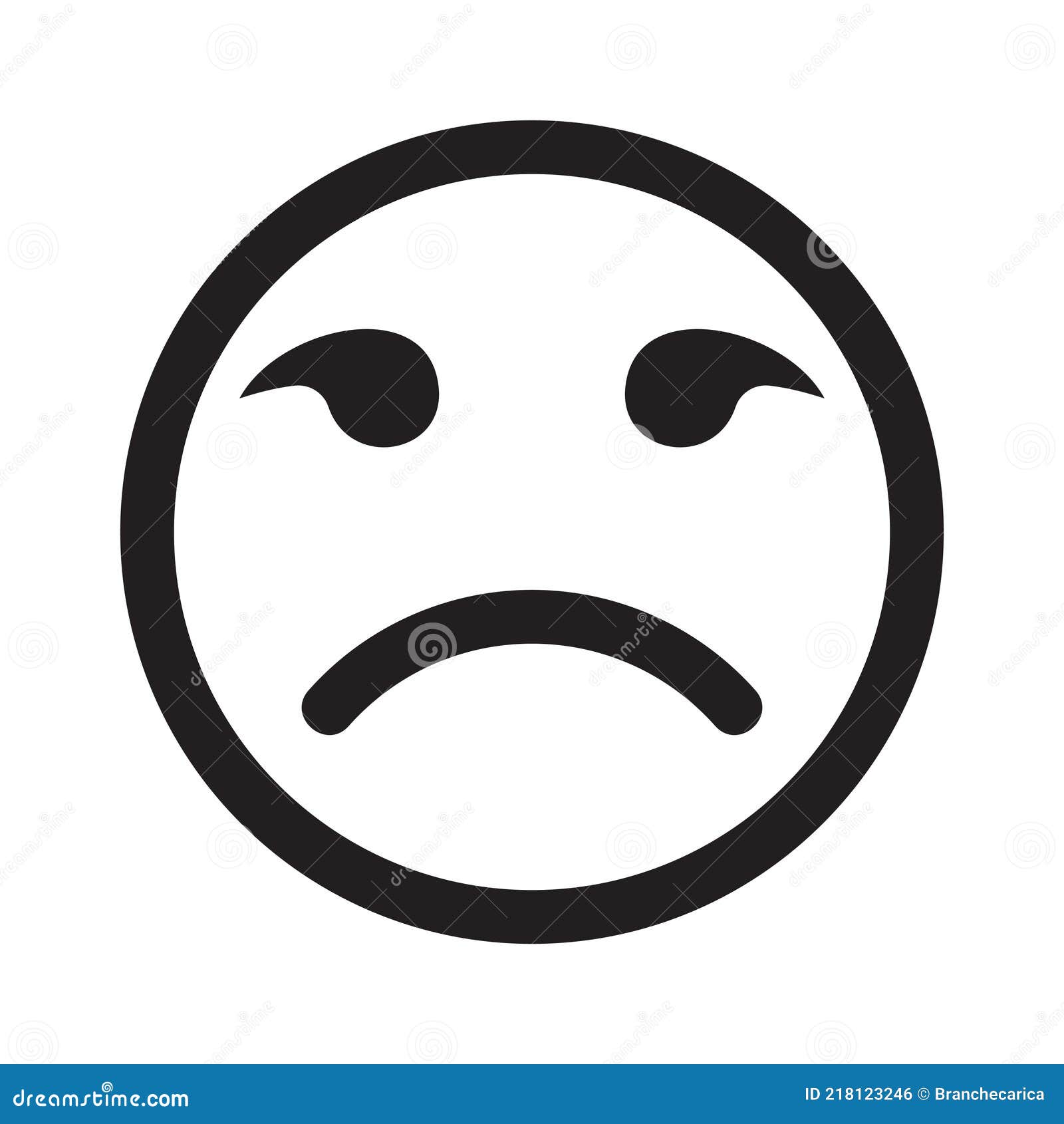 Sad face icon stock vector. Illustration of face, isolated - 218123246