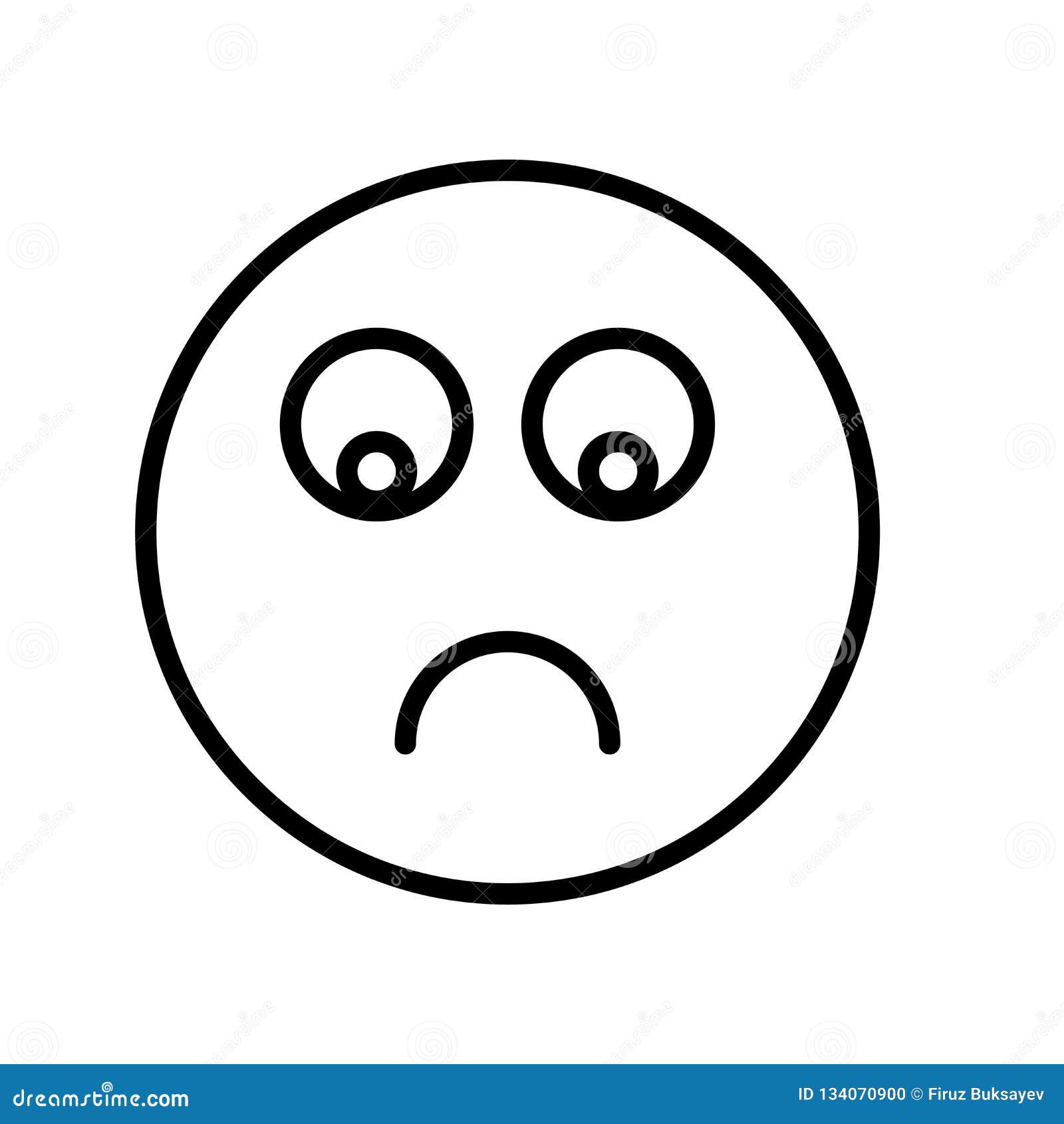 Sad Face Icon Vector Sign and Symbol Isolated on White Background, Sad ...
